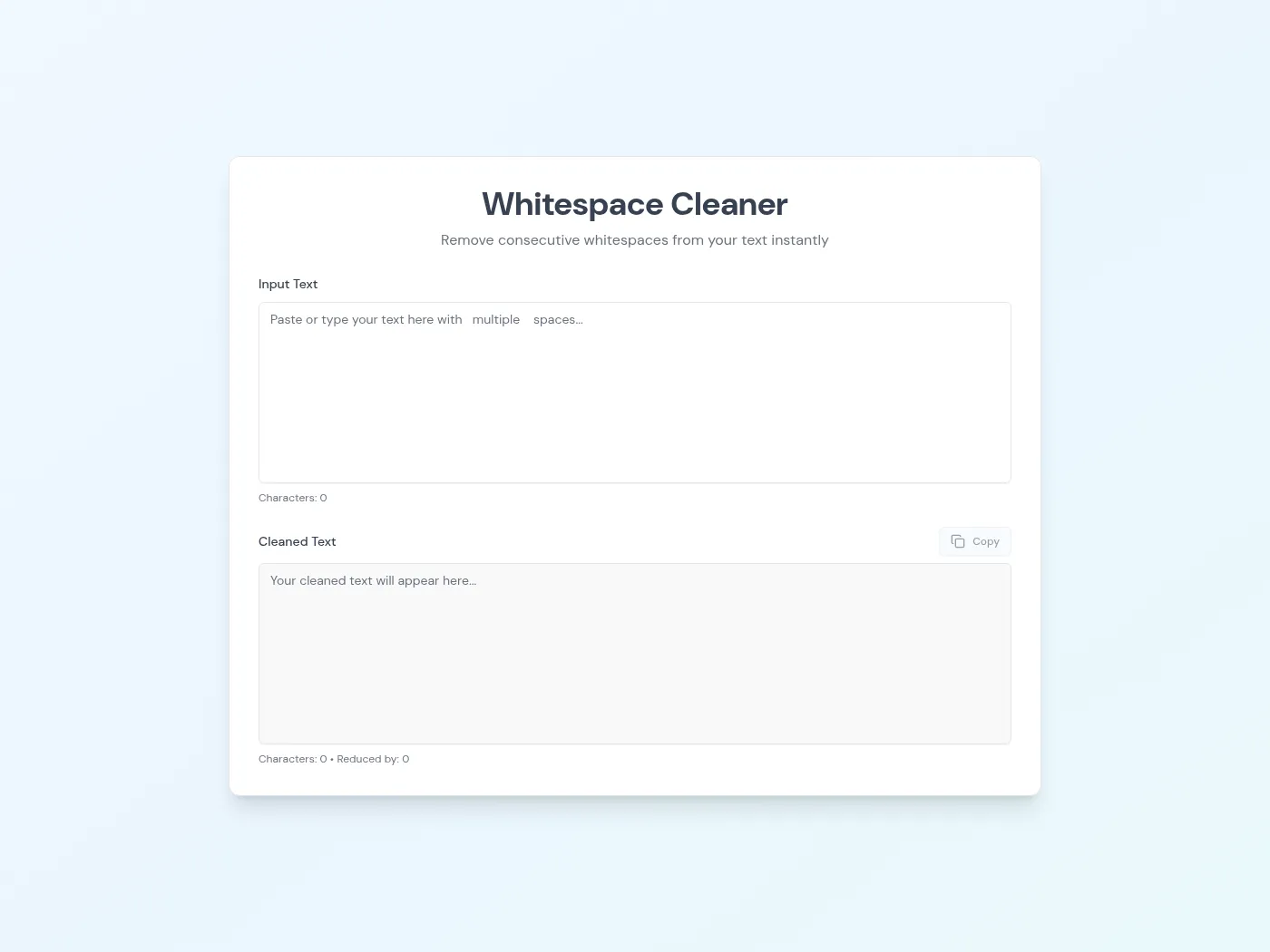 Whitespace Cleaner Web App
