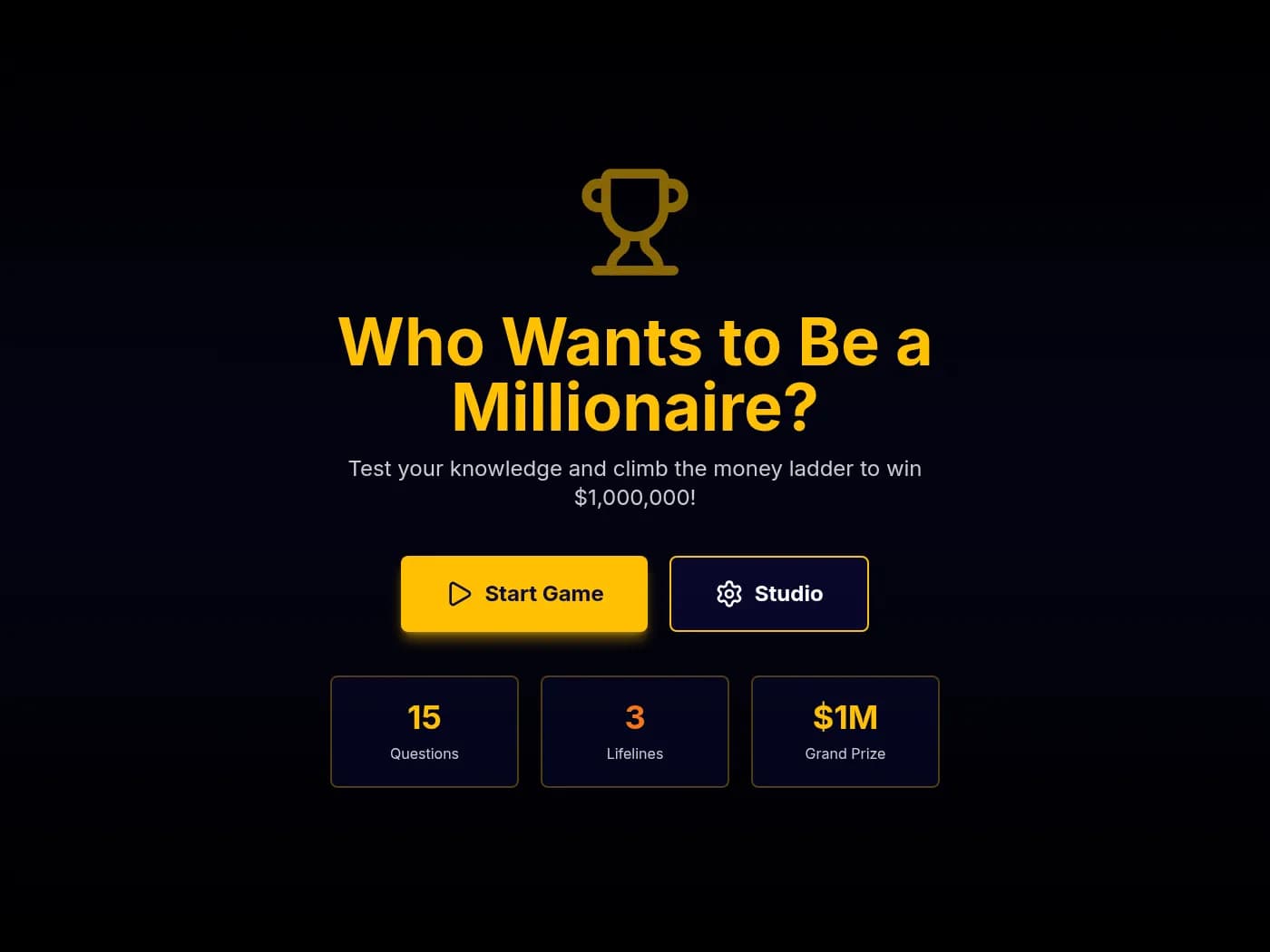 Who Wants to Be a Millionaire Game & Studio