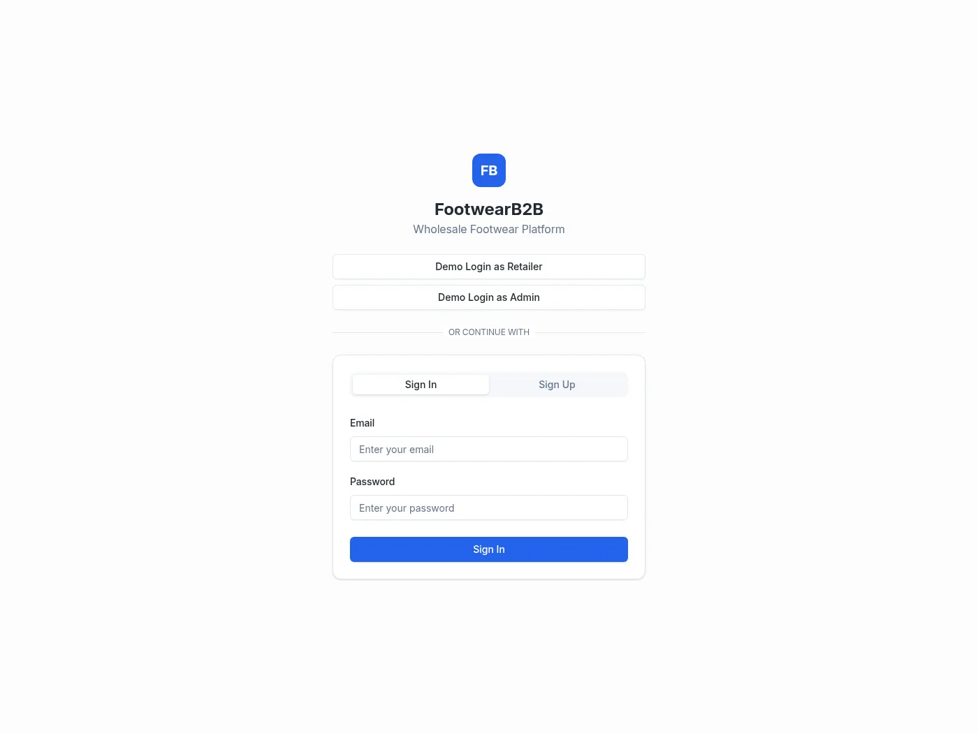 Wholesale Footwear B2B Platform with Web, Android, and Admin Panel