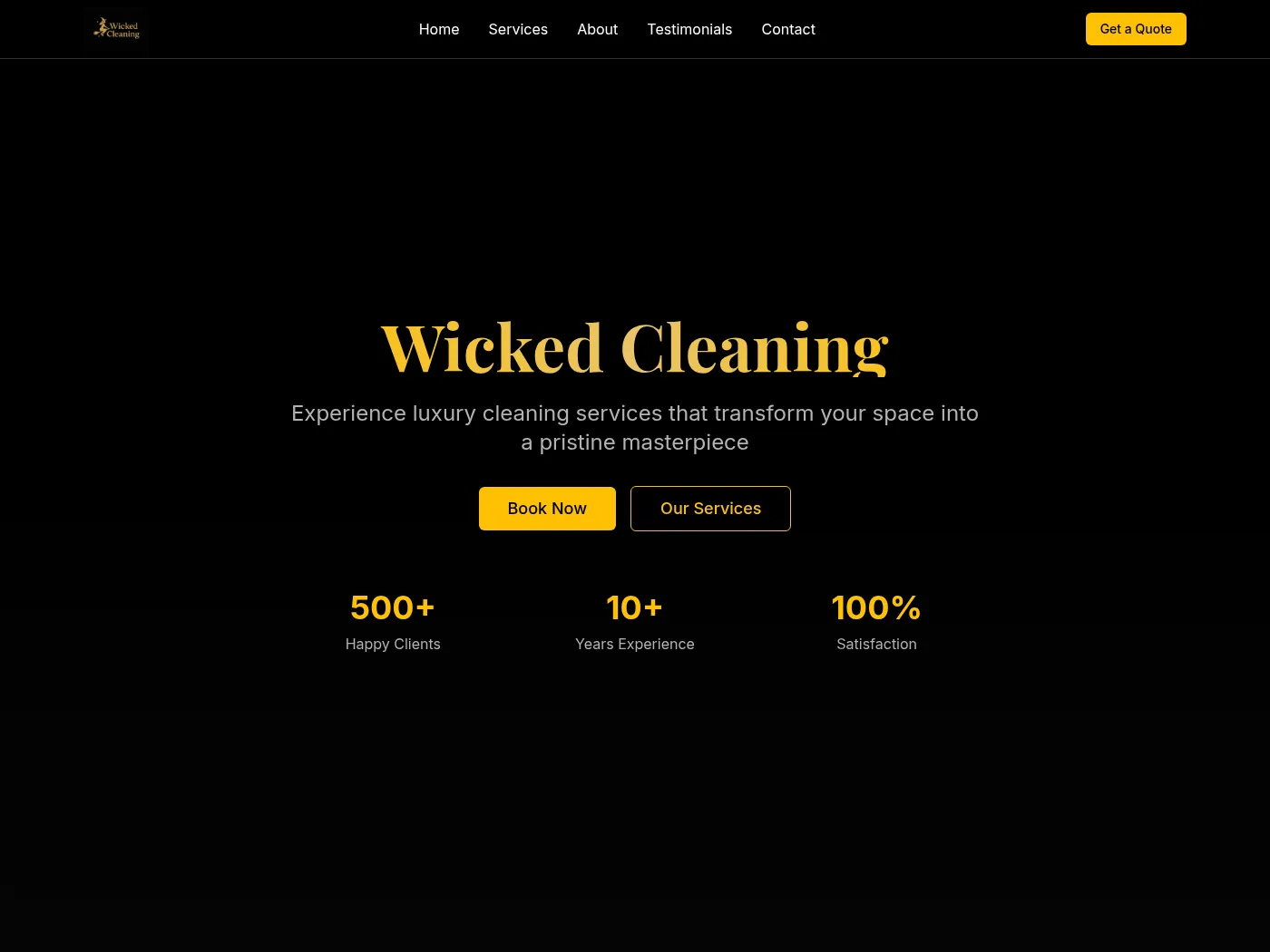 Wicked Cleaning Professional Company Website