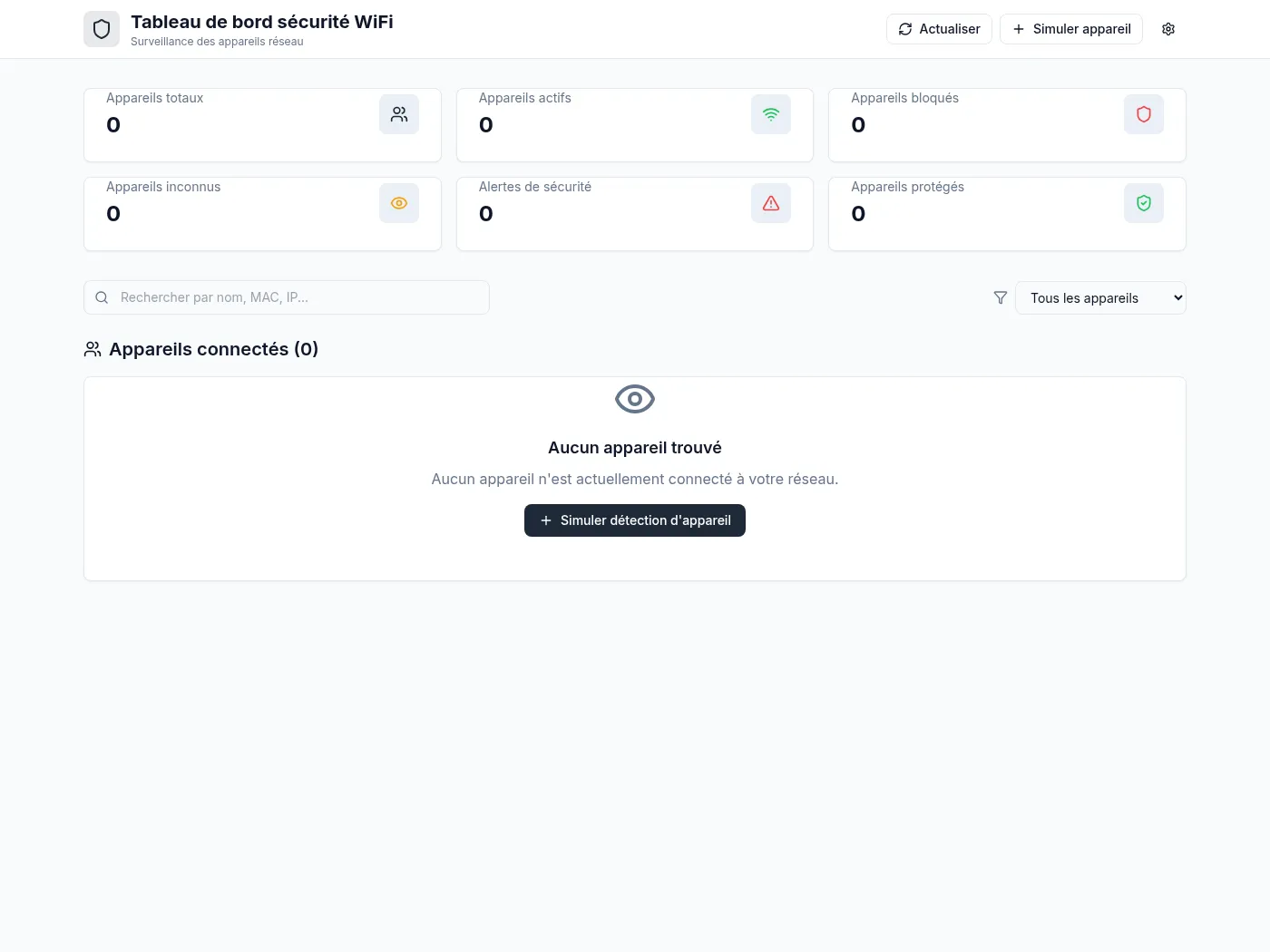 WiFi Device Intrusion Management Dashboard