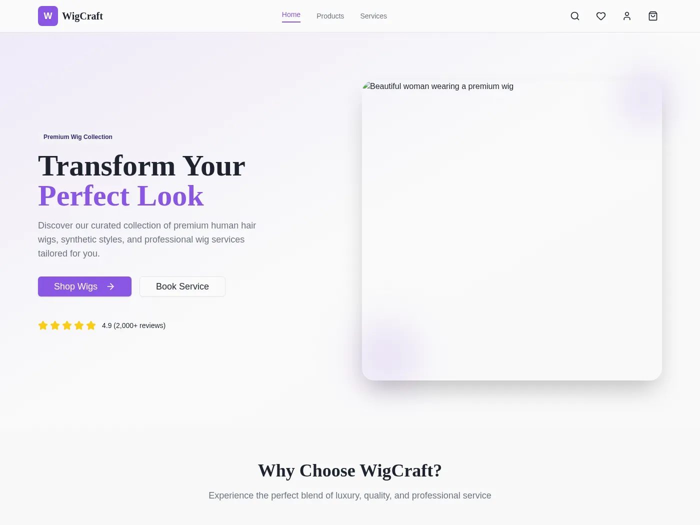 Wig Store Progressive Web App for Wigs, Appliances & Services