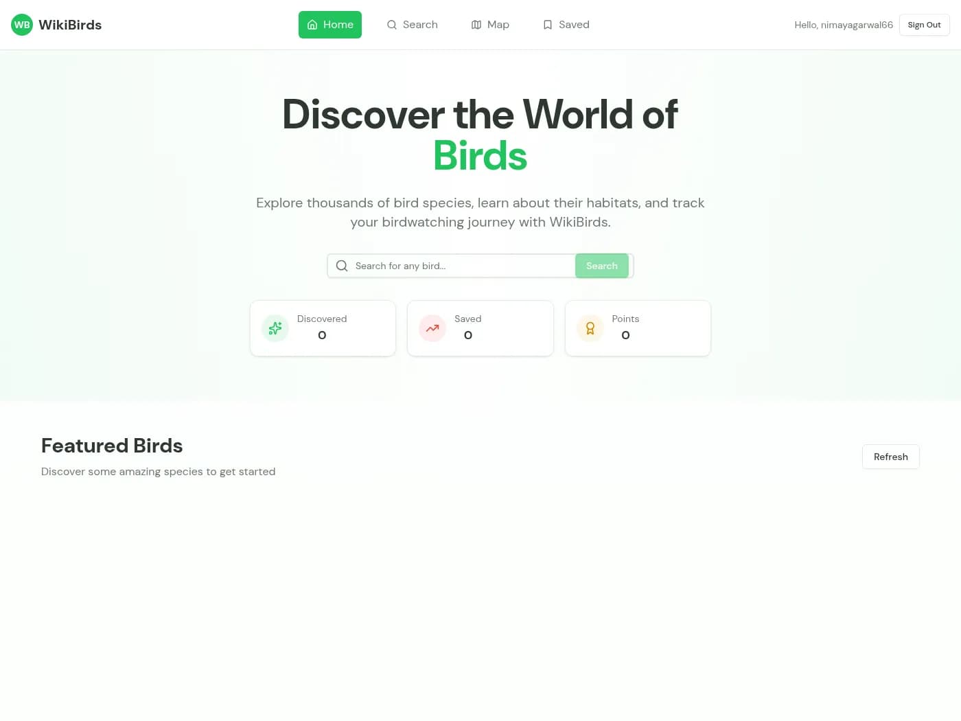 WikiBirds: Interactive Bird Encyclopedia Web App