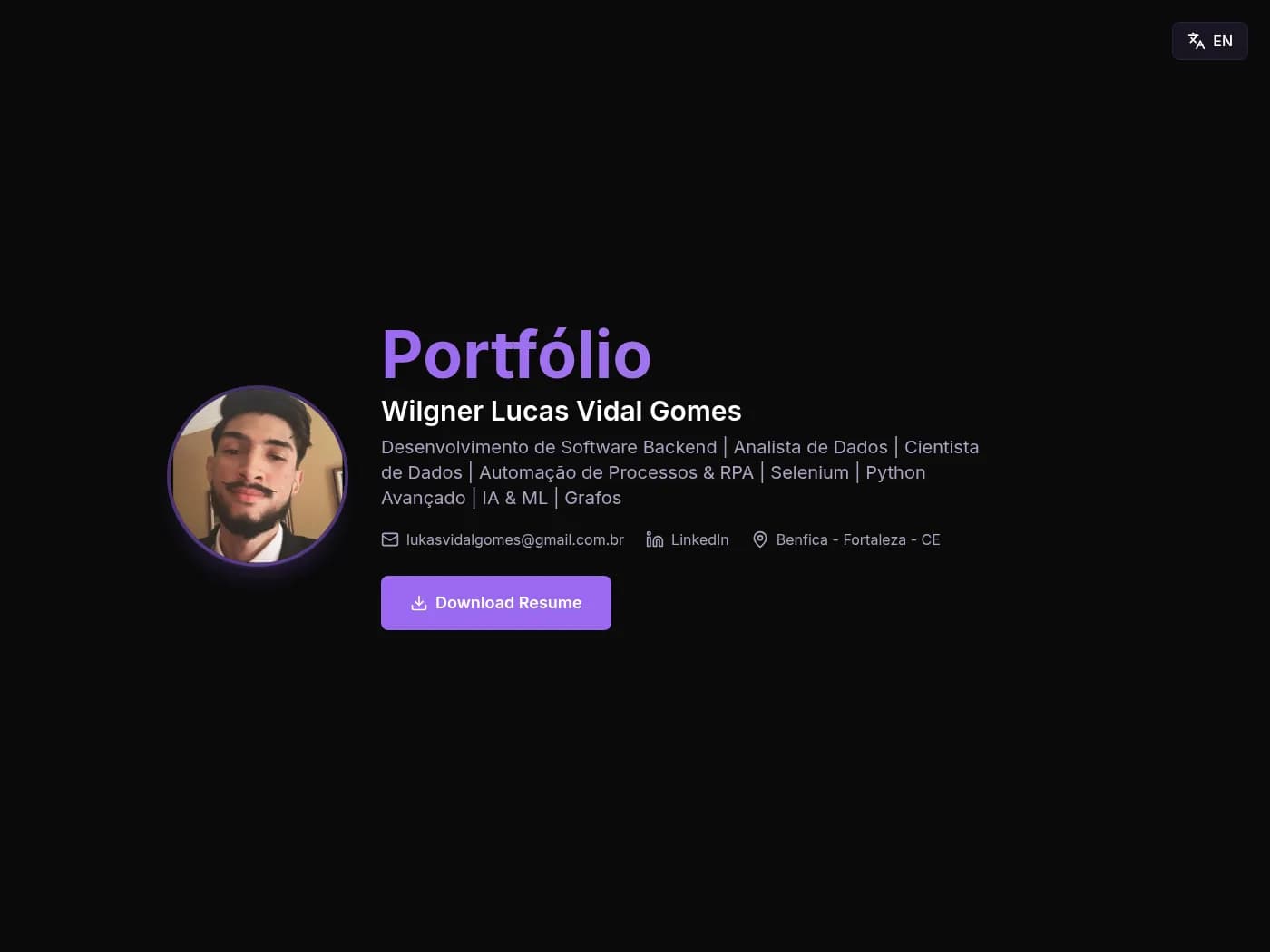 Wilgner Lucas Vidal Gomes – Executive One-Page Portfolio