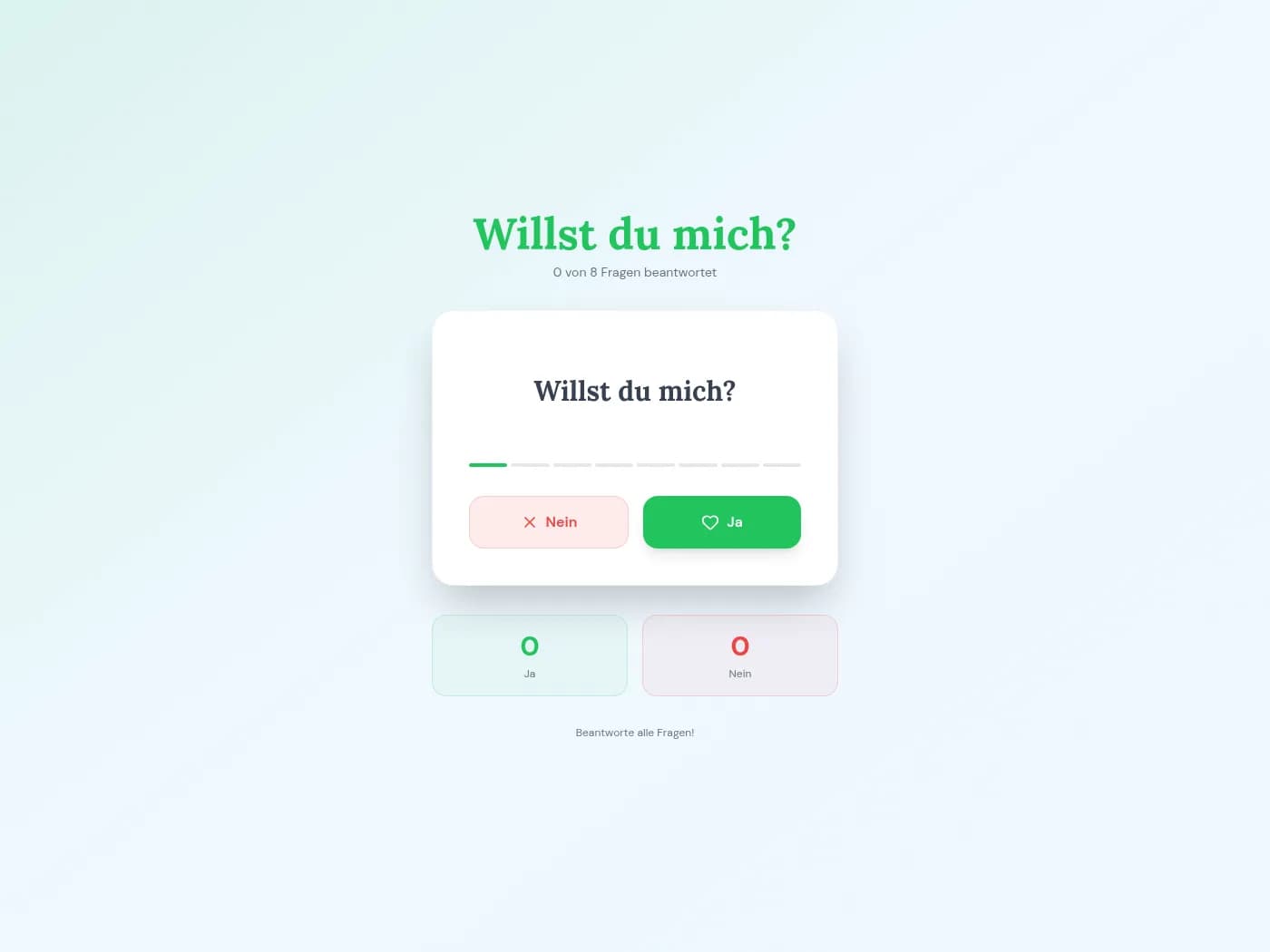 Willst du mich? Entscheidungs-Box