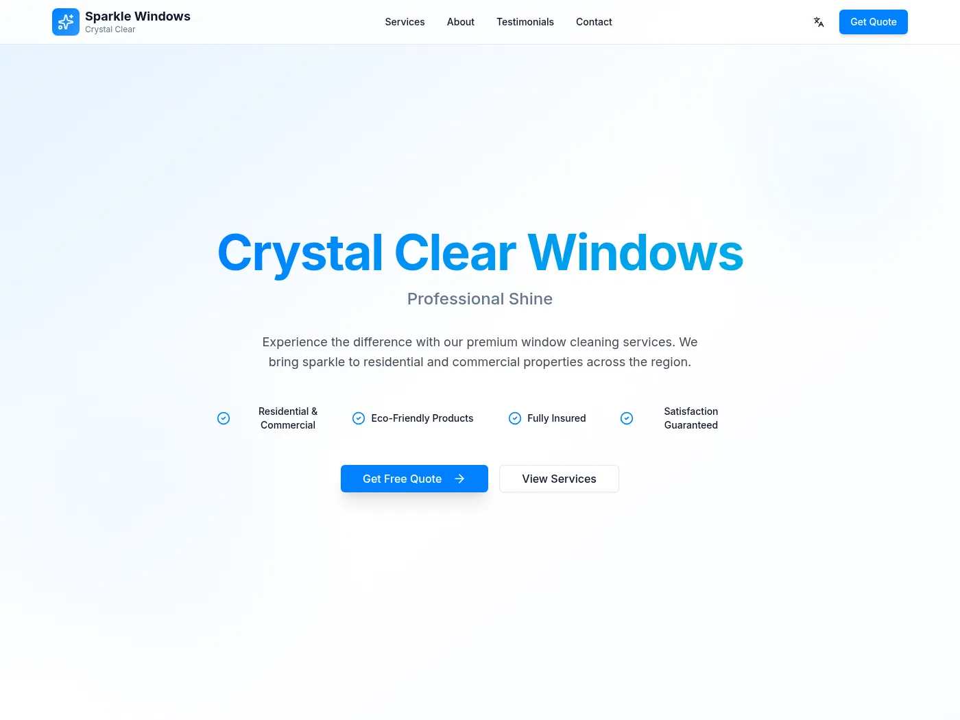 Window Cleaning Service Website (Lavage de Vitres)