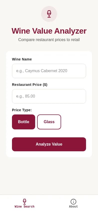 Wine Value Analyzer: iPhone App for Real-Time Restaurant Wine Price Comparison