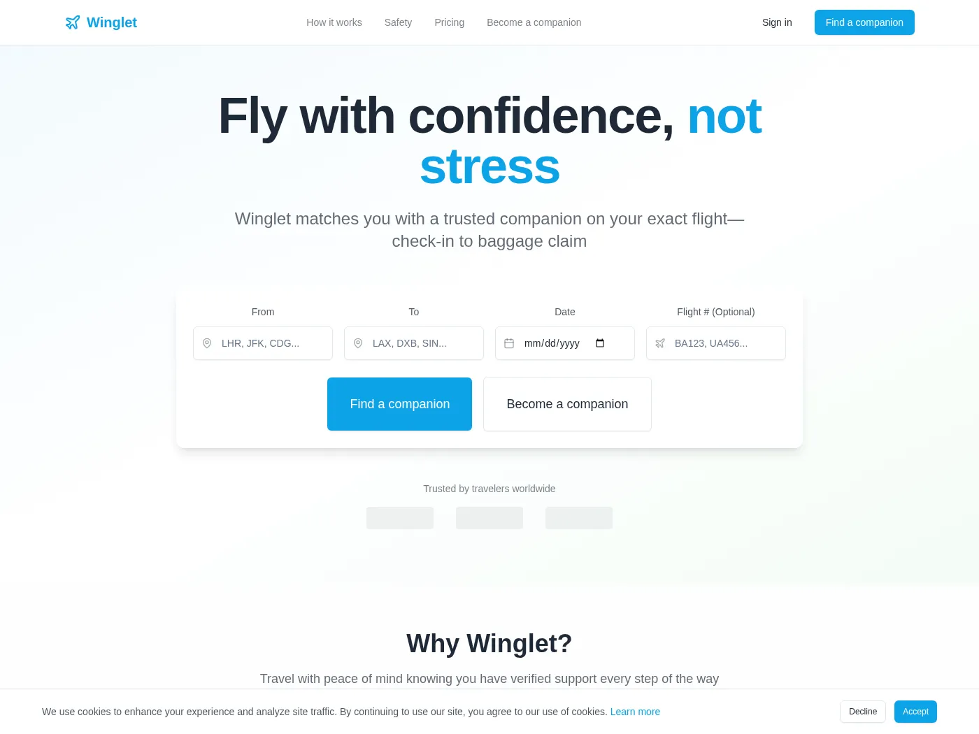 Winglet: Trusted Flight Companion Platform