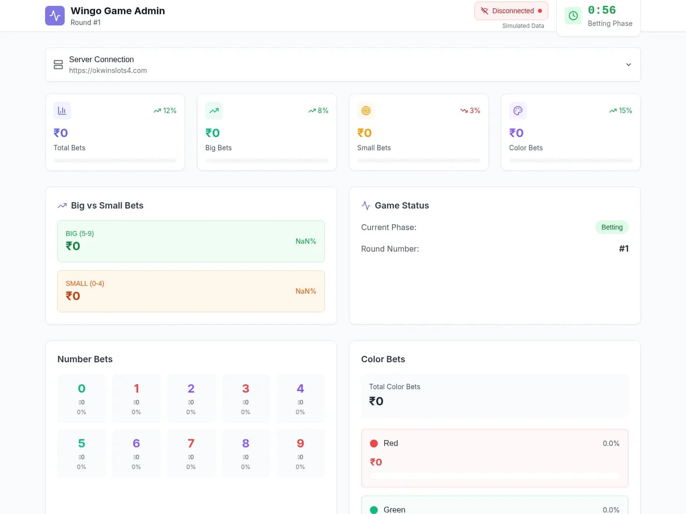 Wingo Game Real-Time Admin Panel