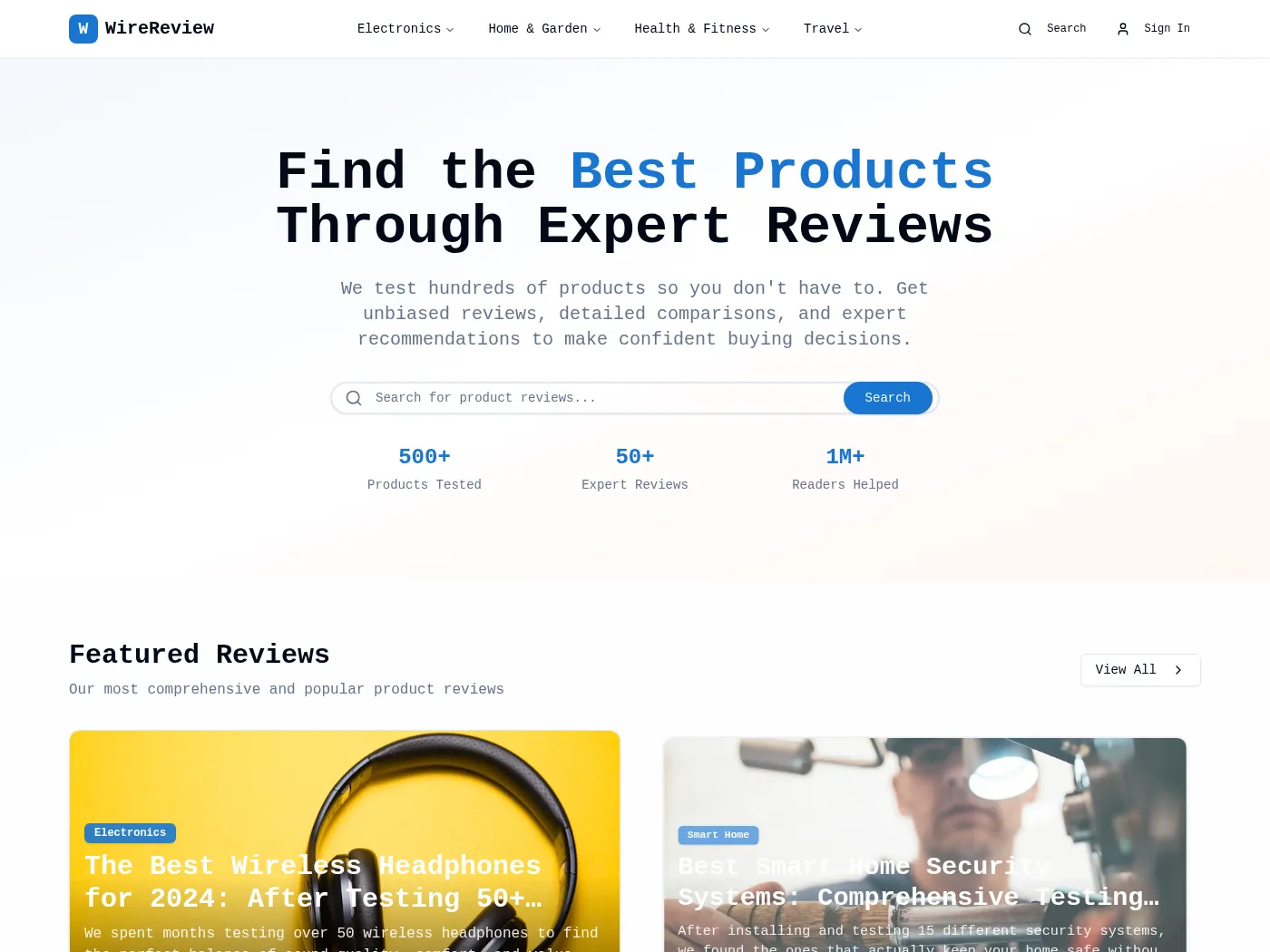 Wirecutter-Style Affiliate Product Review Platform