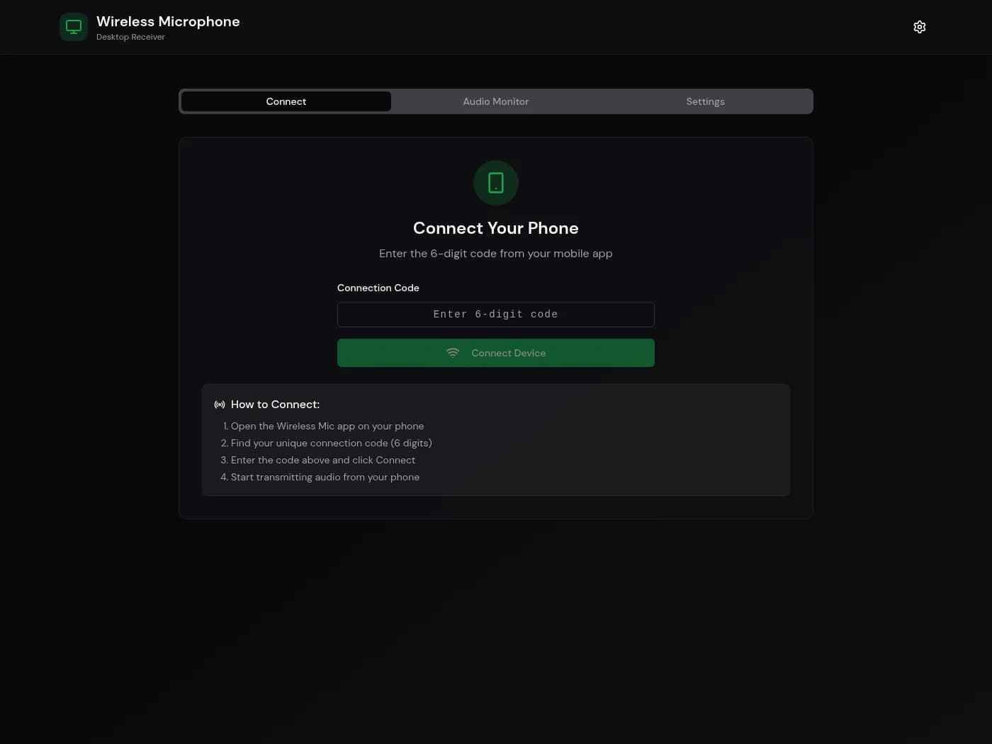 Wireless Microphone Desktop App