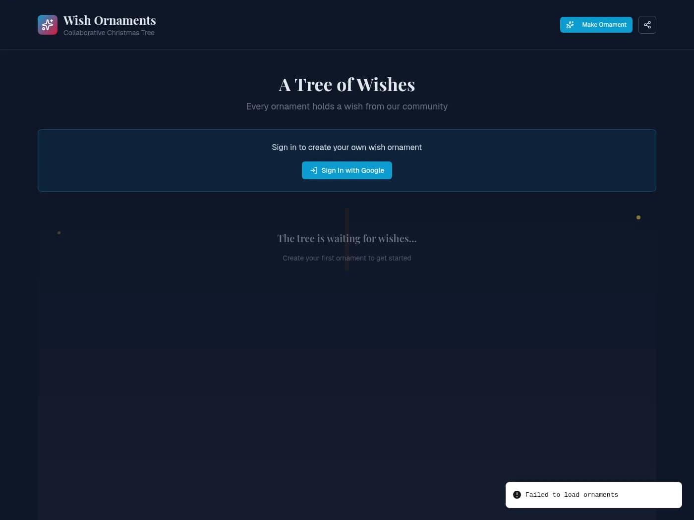 Wish-Ornament Christmas Tree: Collaborative Interactive Web Art