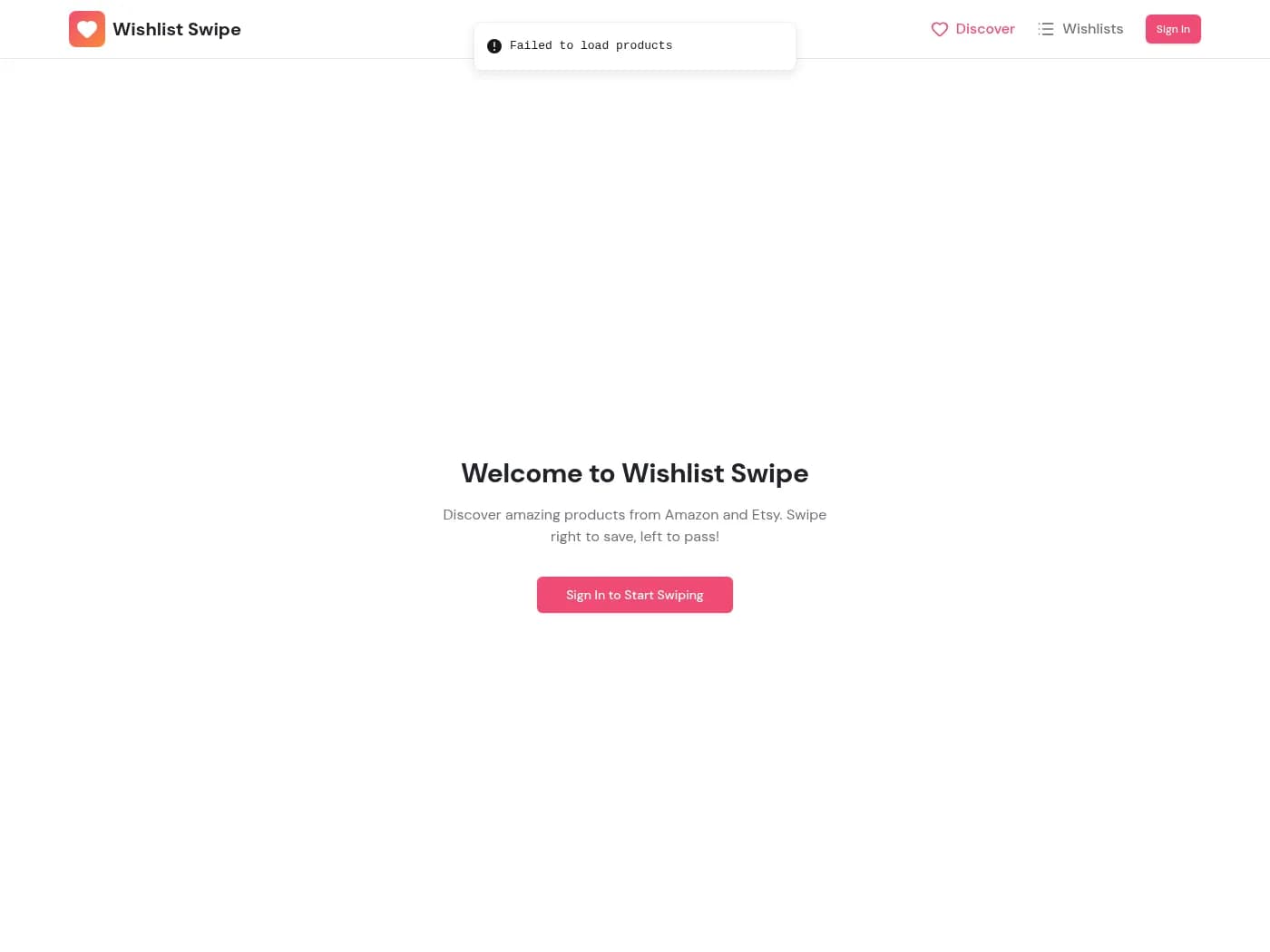 Wishlist Swipe App