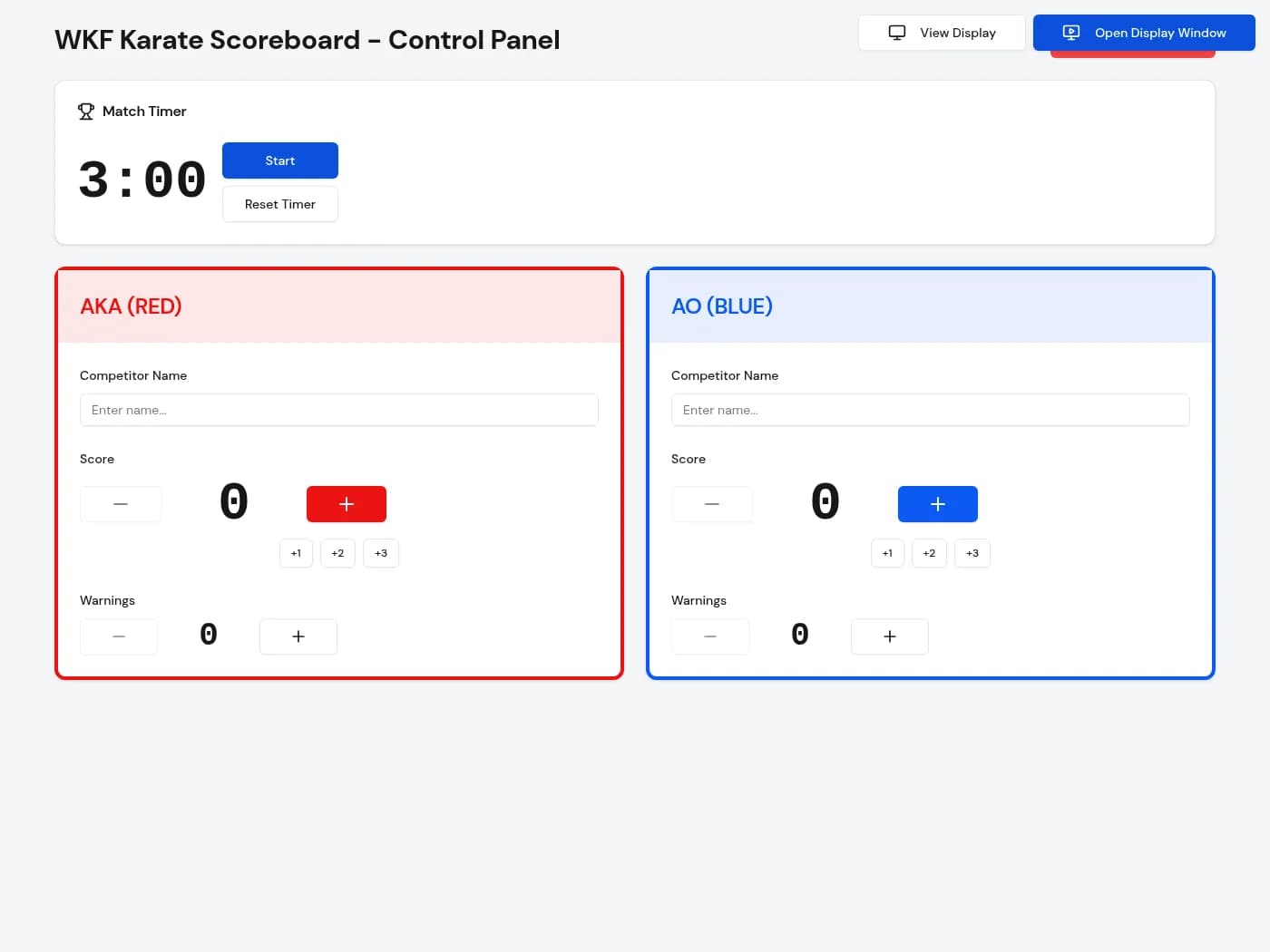 WKF Karate Scoreboard PC App
