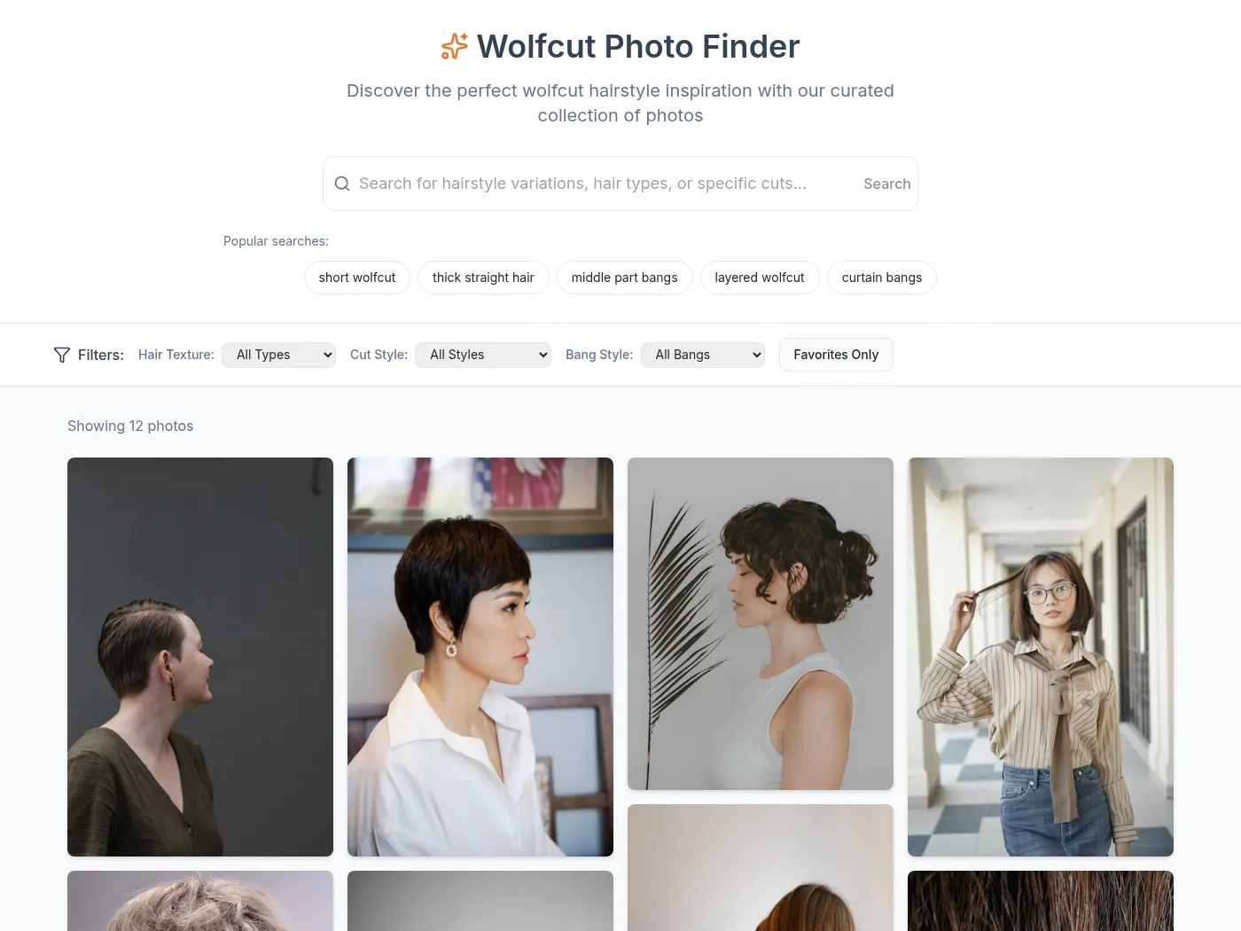 Wolfcut Hairstyle Photo Finder