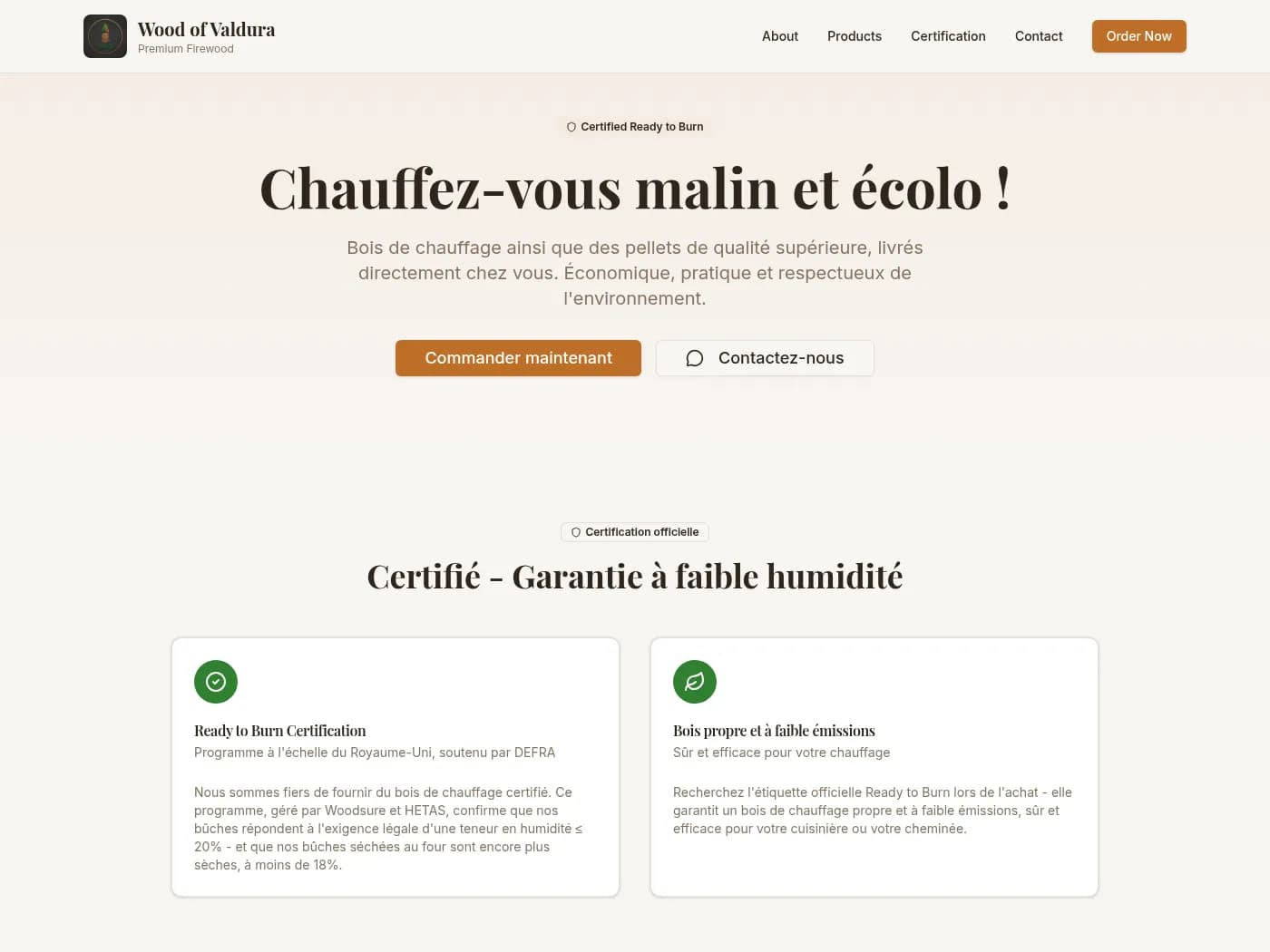 Wood of Valdura Product Showcase & WhatsApp-Payment Website