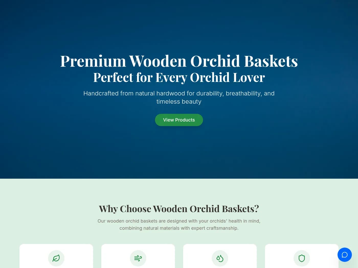 Wooden Orchid Basket Showcase Website
