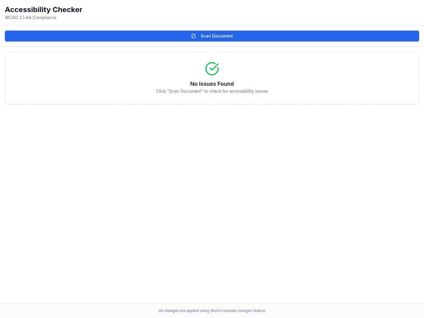 Word Accessibility Recommendations Plugin
