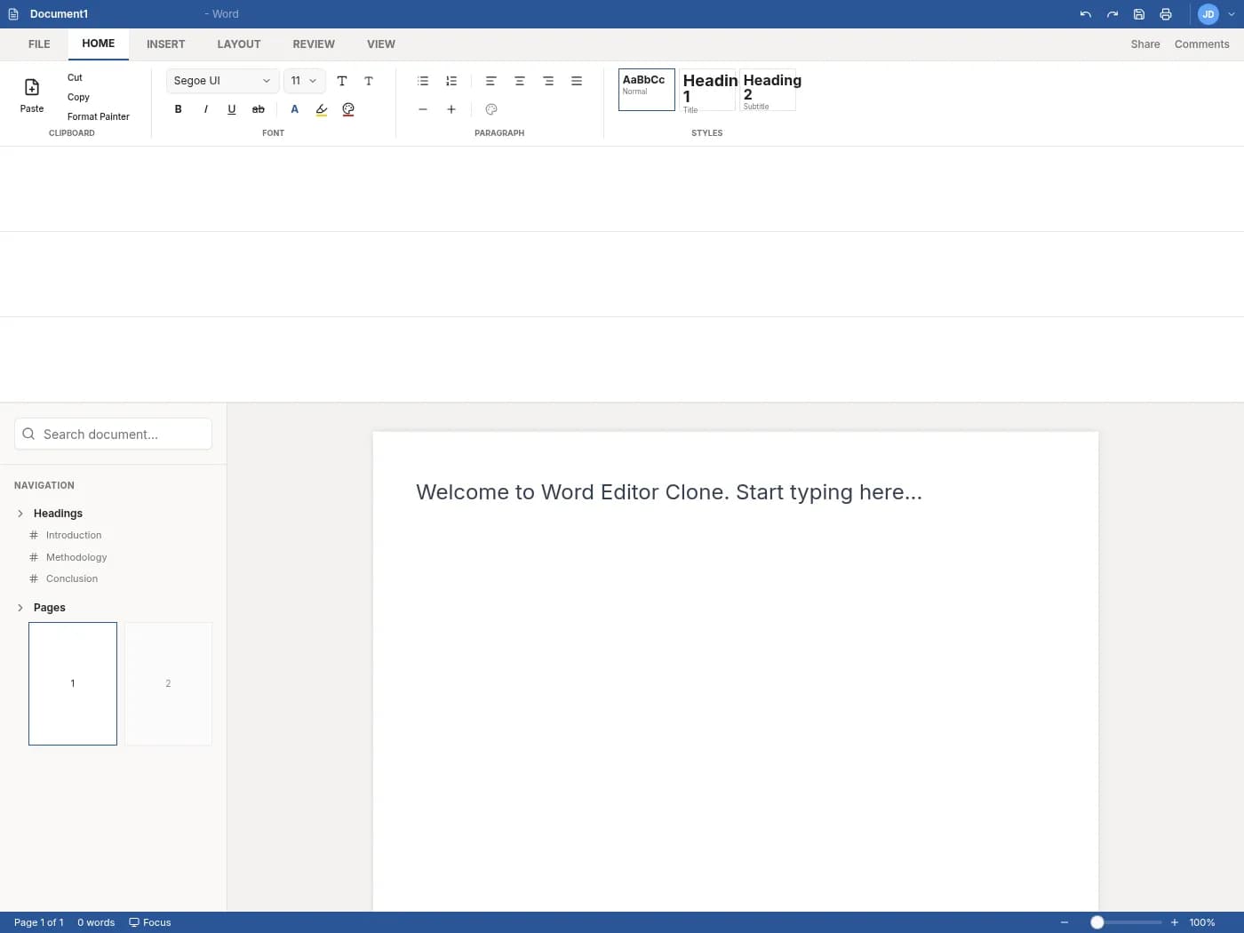 Word Editor Clone