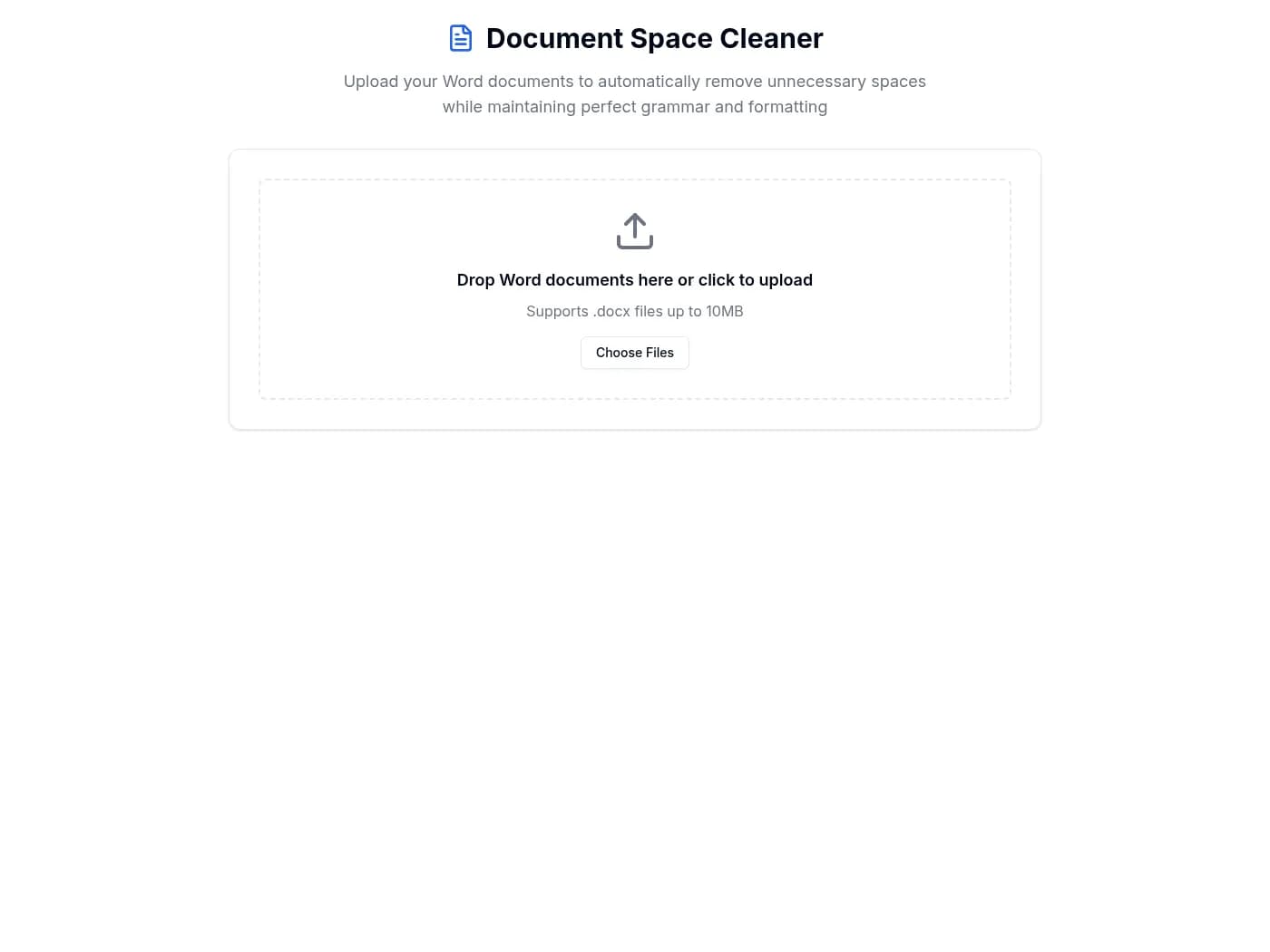 Word Document Space Cleaner and Grammar Fixer