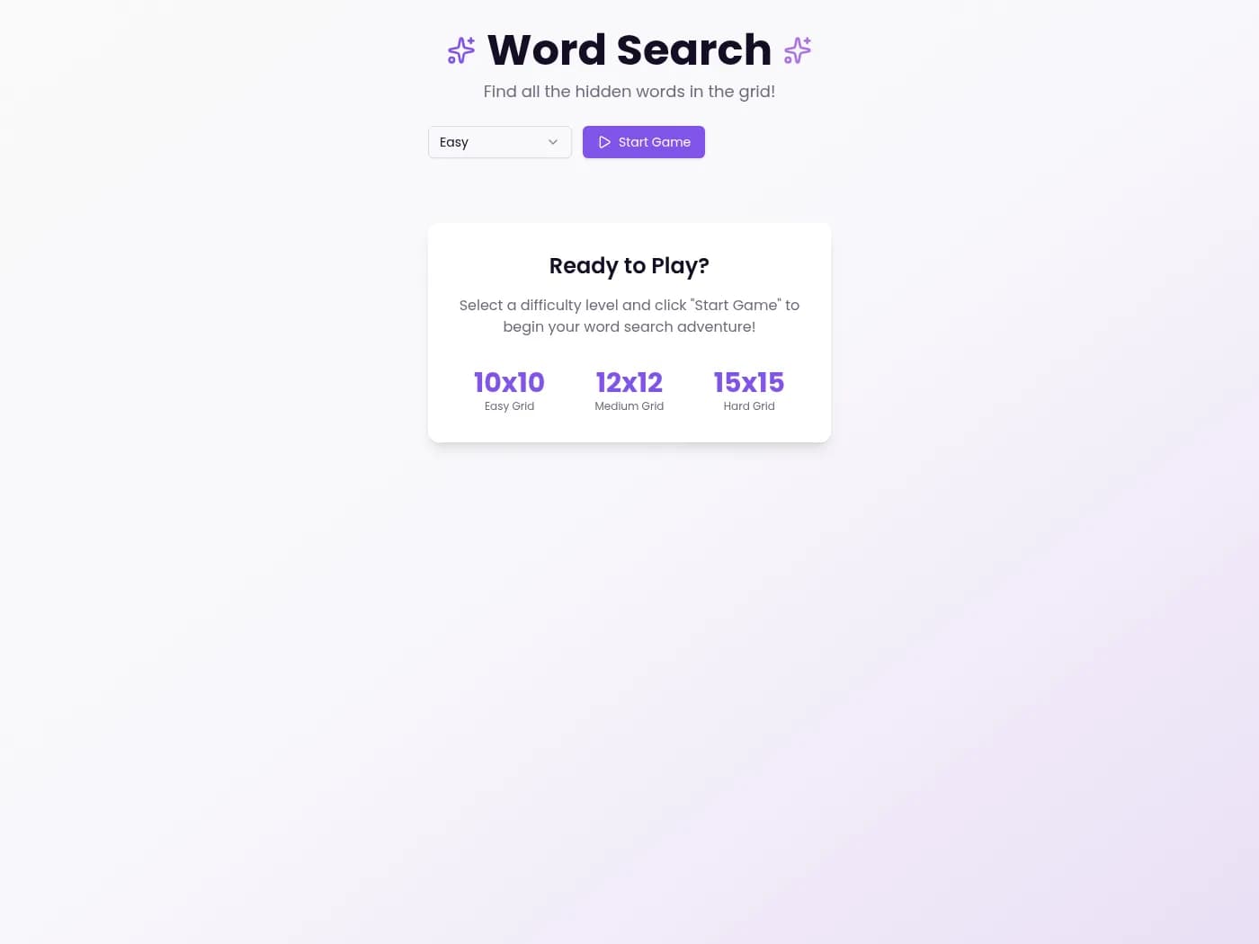 Word Search Puzzle Game