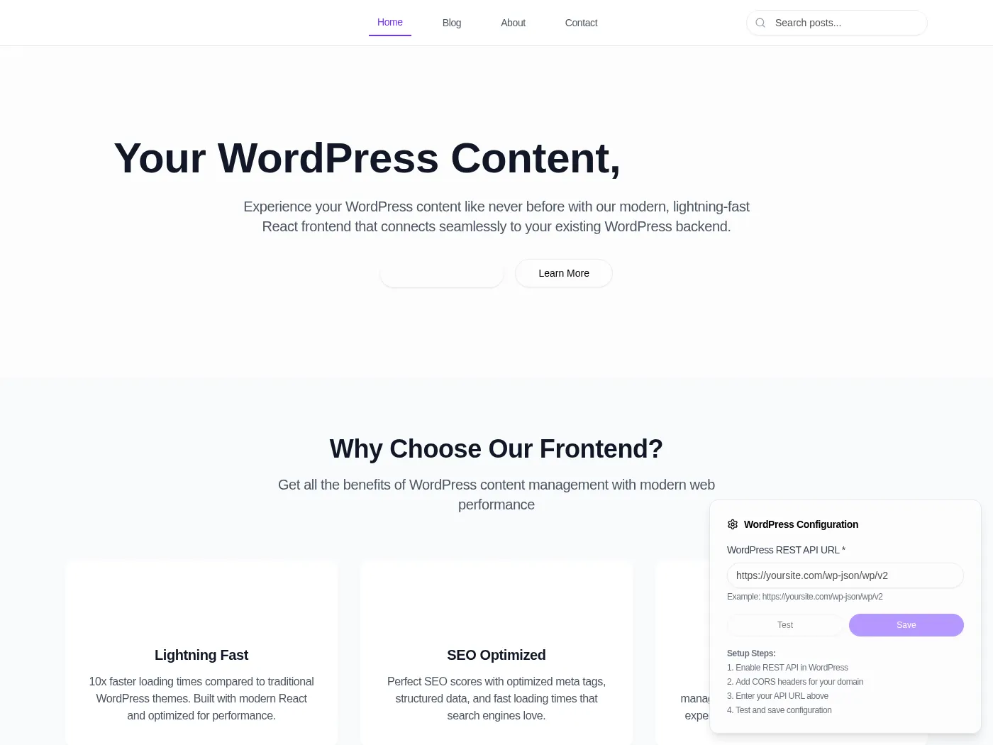 WordPress Website Frontend Builder