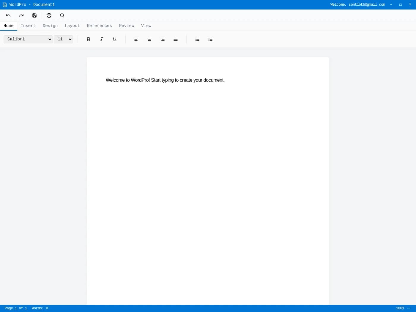 WordPro: Microsoft Word Clone