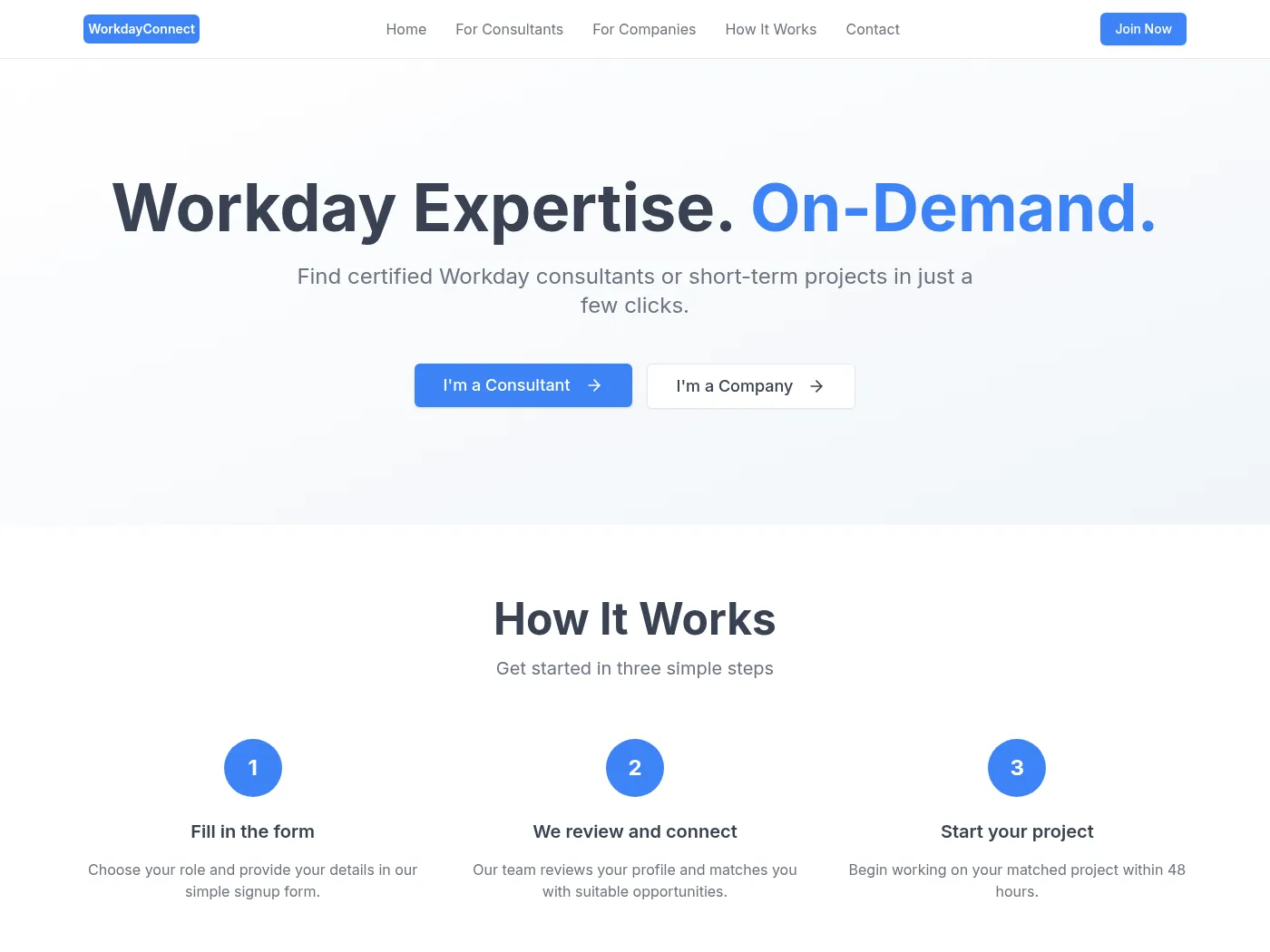 Workday Expert Connect Landing Page