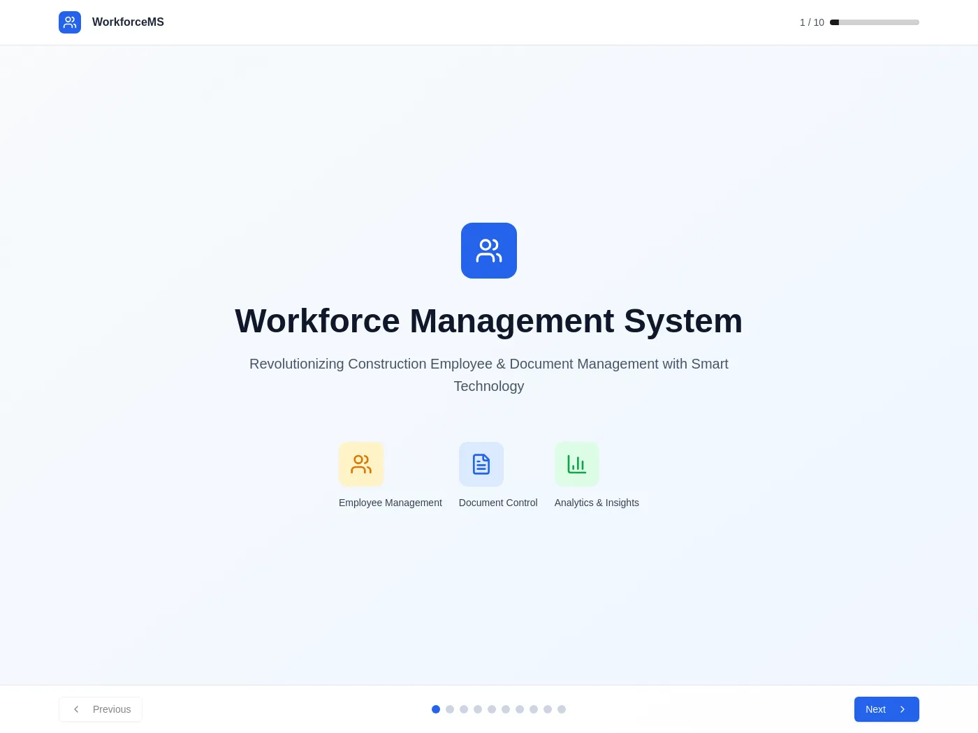 Workforce Management System Pitch Deck