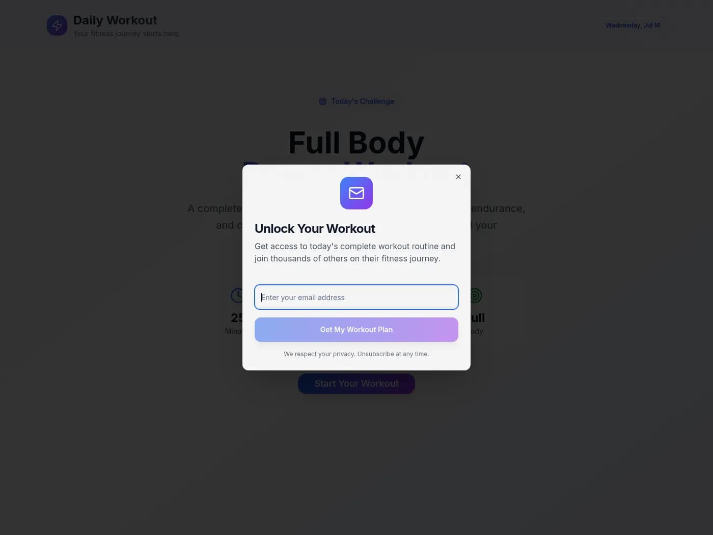 Workout of the Day - Apple-Style Fitness App