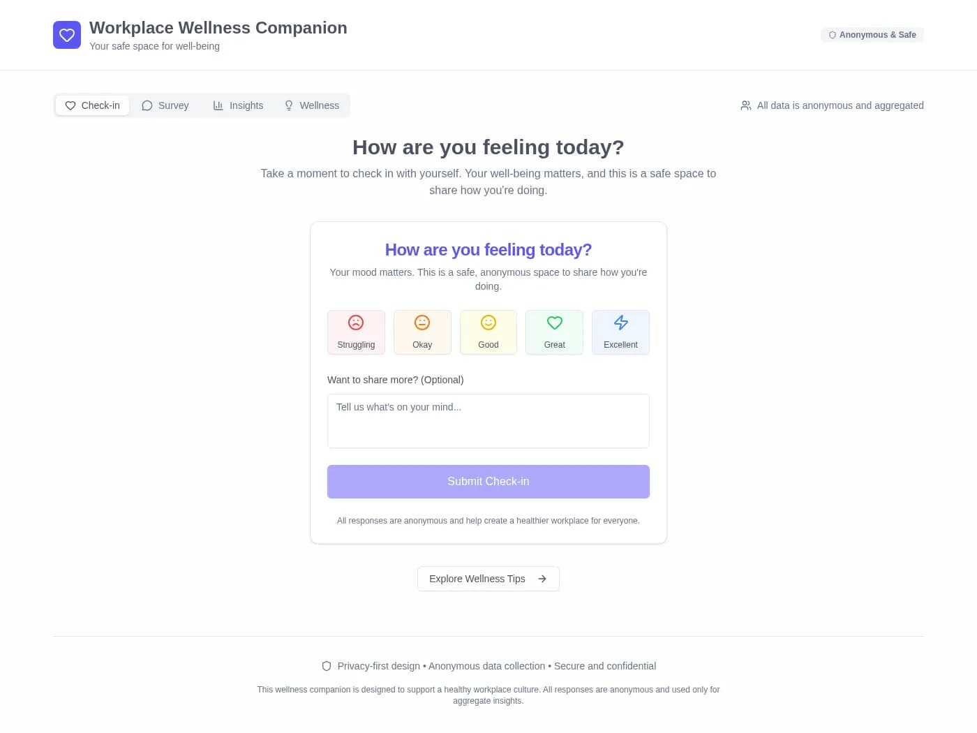 Empathic Workplace Wellness Companion