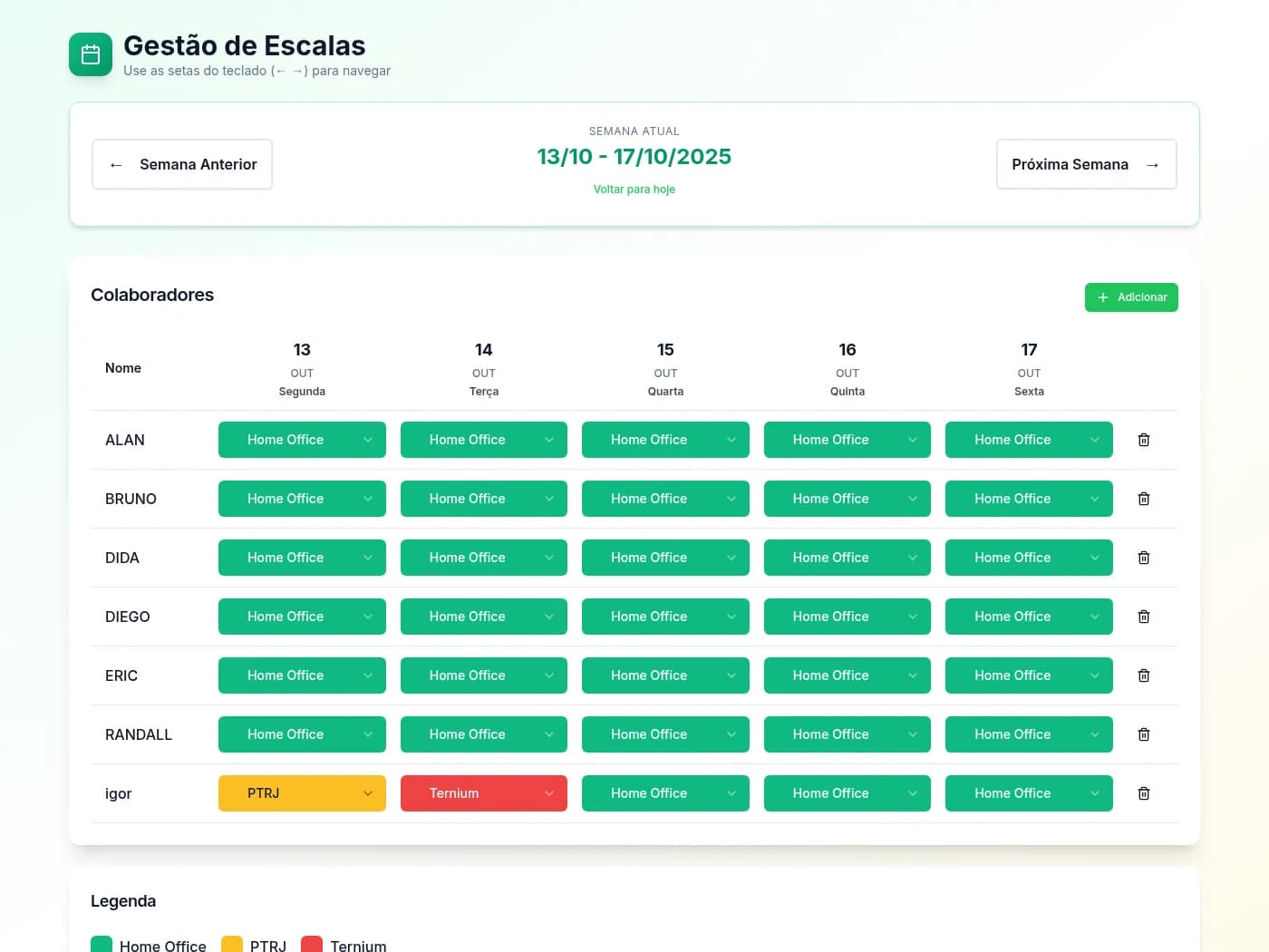 Workweek Scheduler for Home Office and Site Allocation