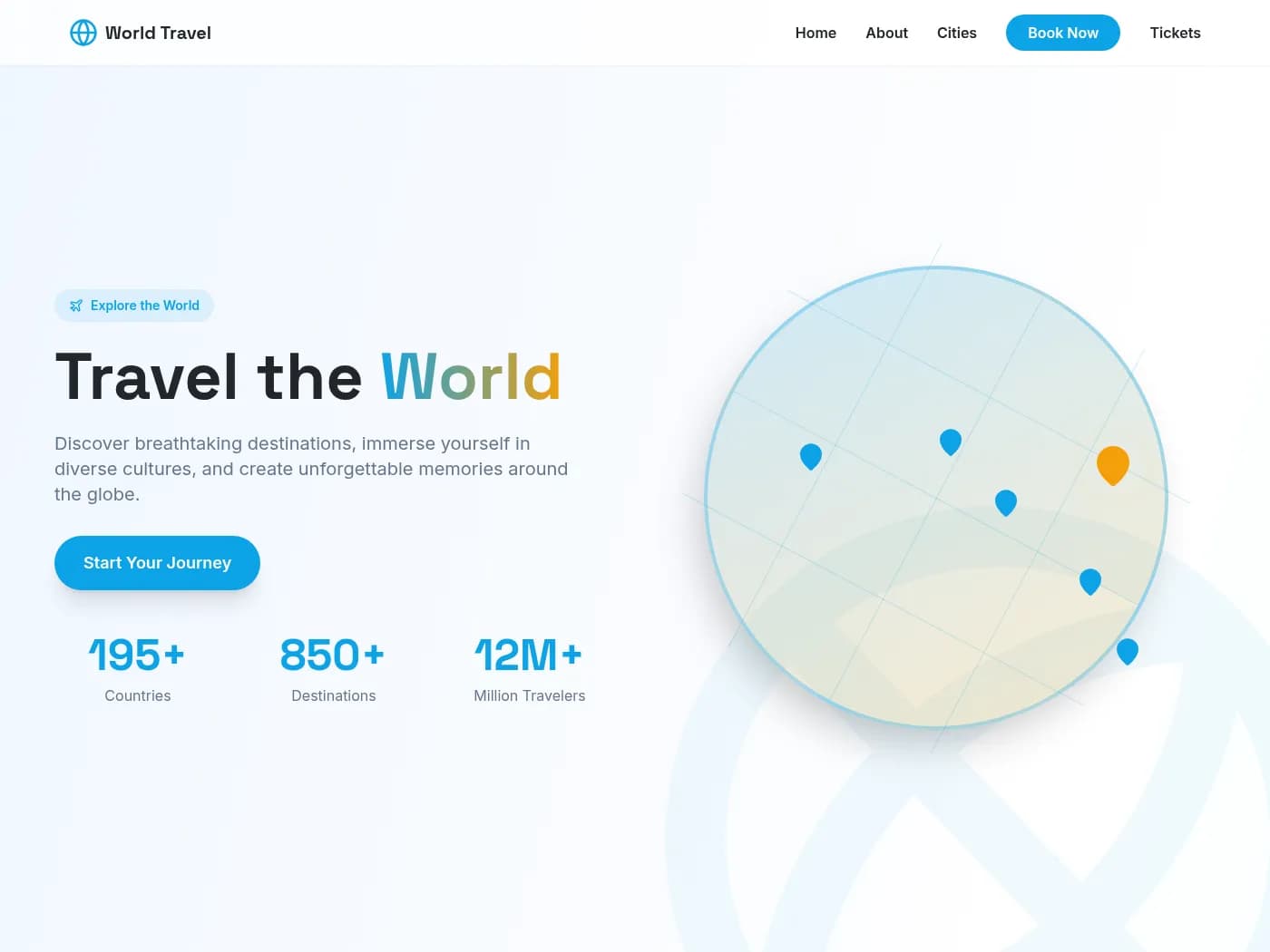 World Travel Animation Web App