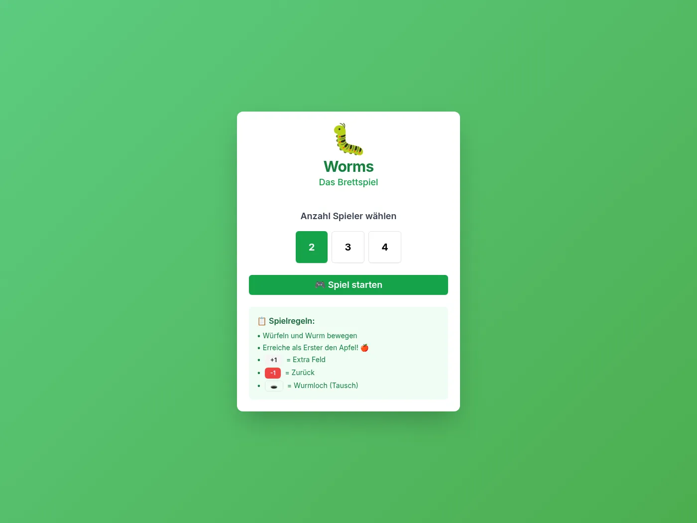 Worms Board Game - Digital Version