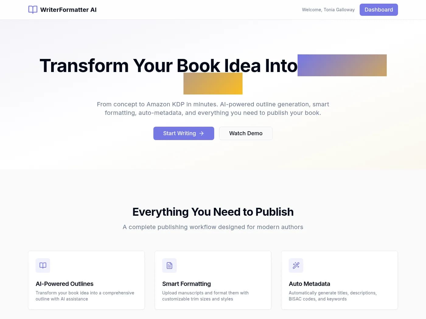 WriterFormatter AI: Effortless Book Formatting & Publishing Assistant