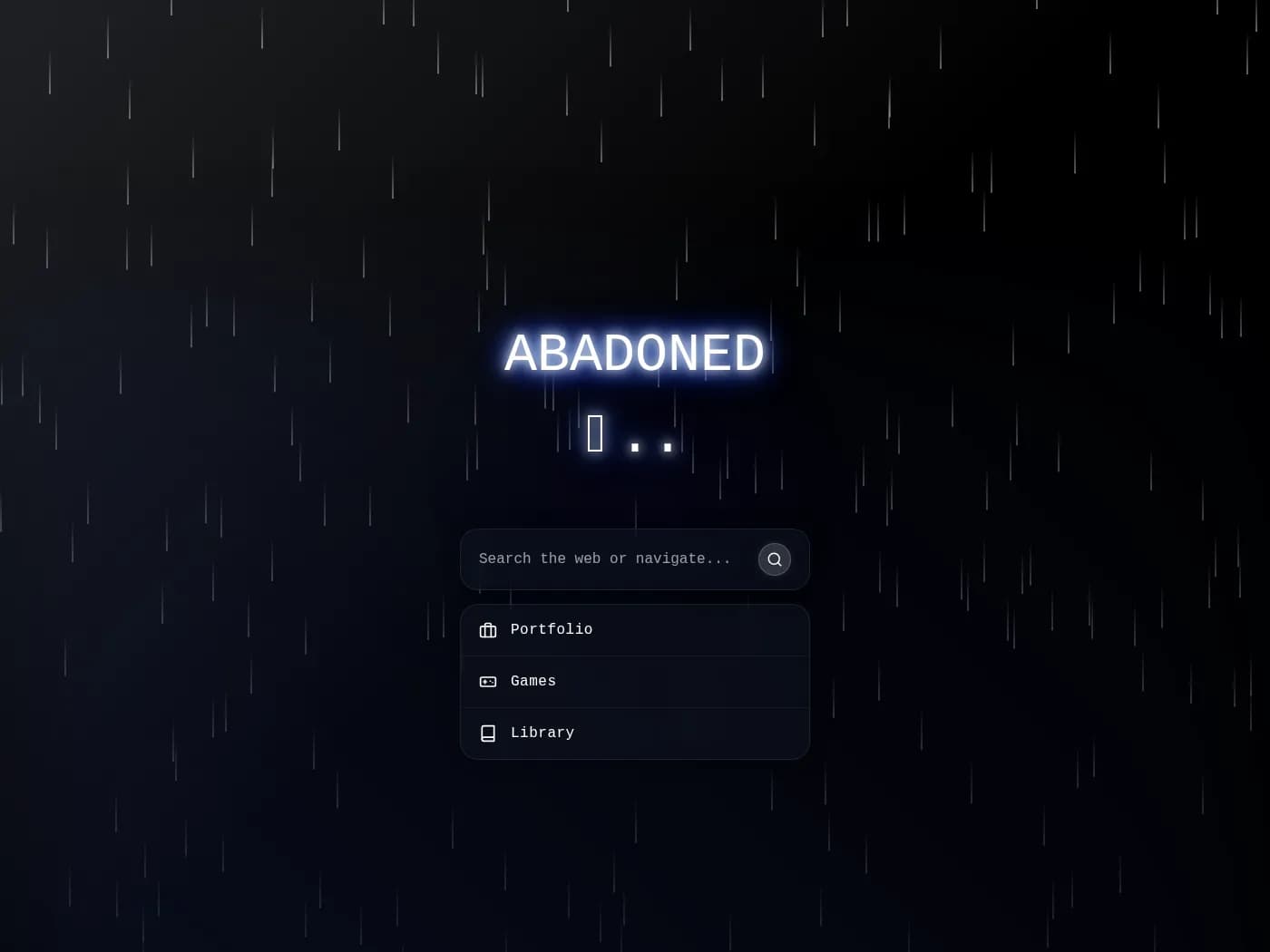 Wyz.lol Portfolio Clone with Rain Effect Background