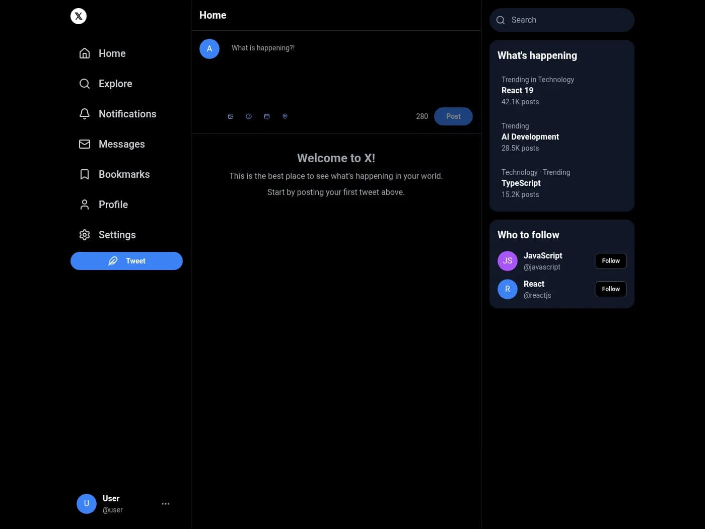 X.com Social Media Clone