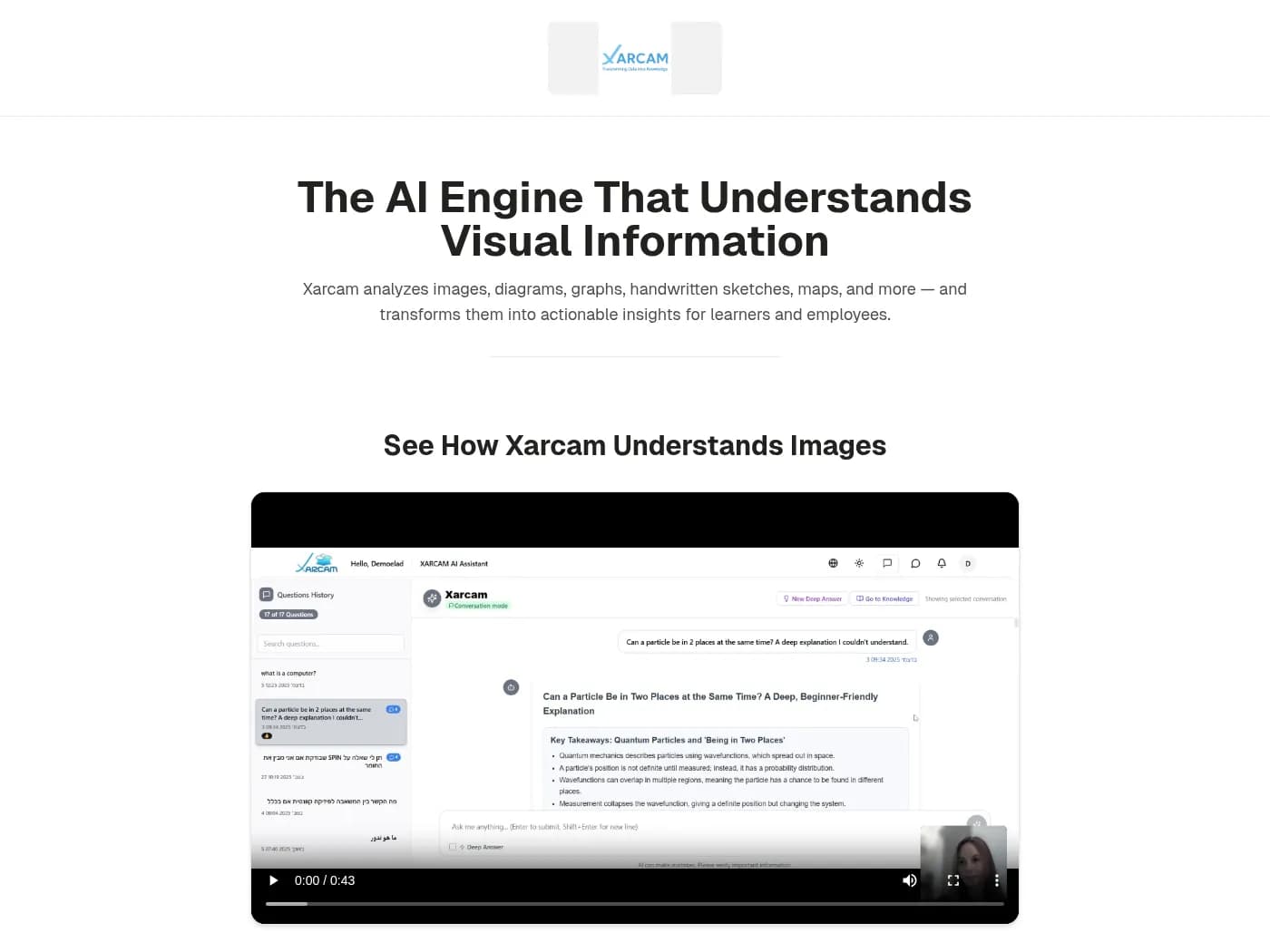 Xarcam Professional AI One-Pager