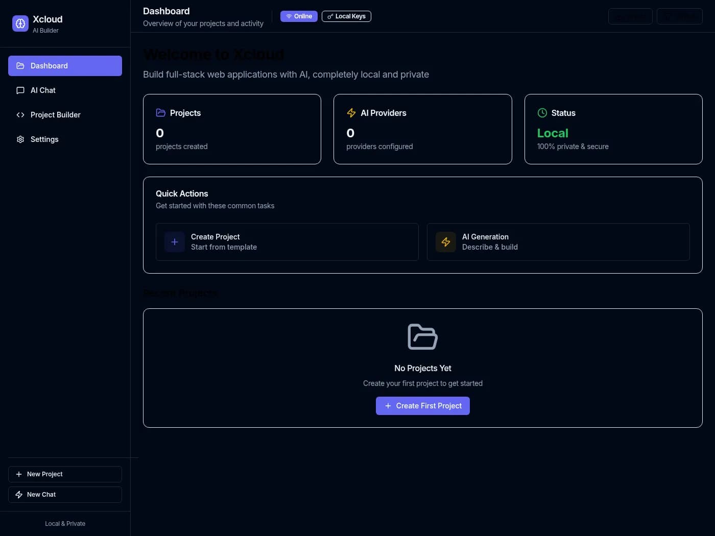 Xcloud AI Chat & Webstack Builder