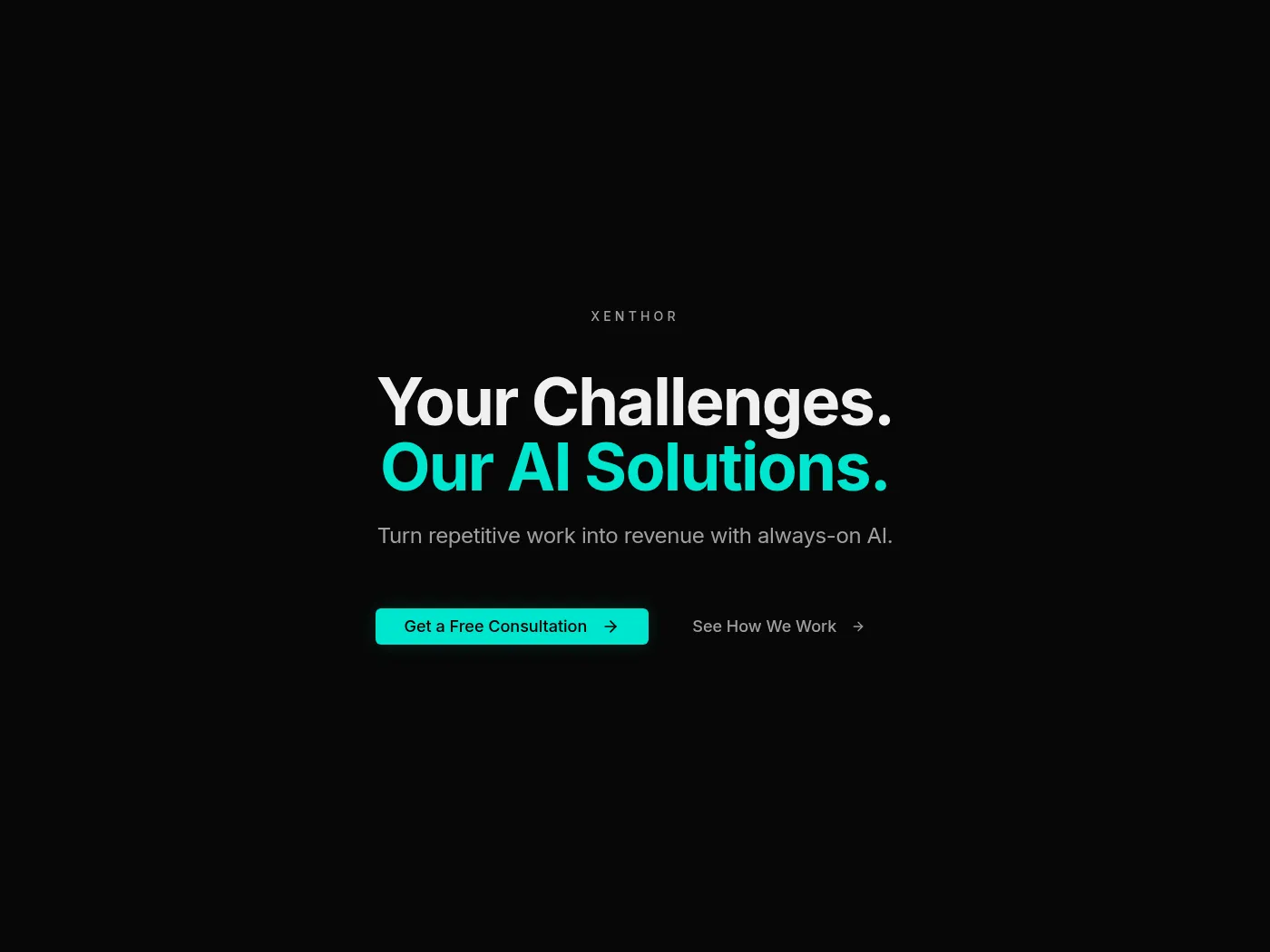 Xenthor Ultra-Minimalist AI Agency Website