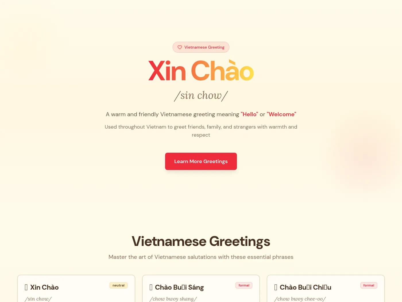 Xin Chào Greeting App