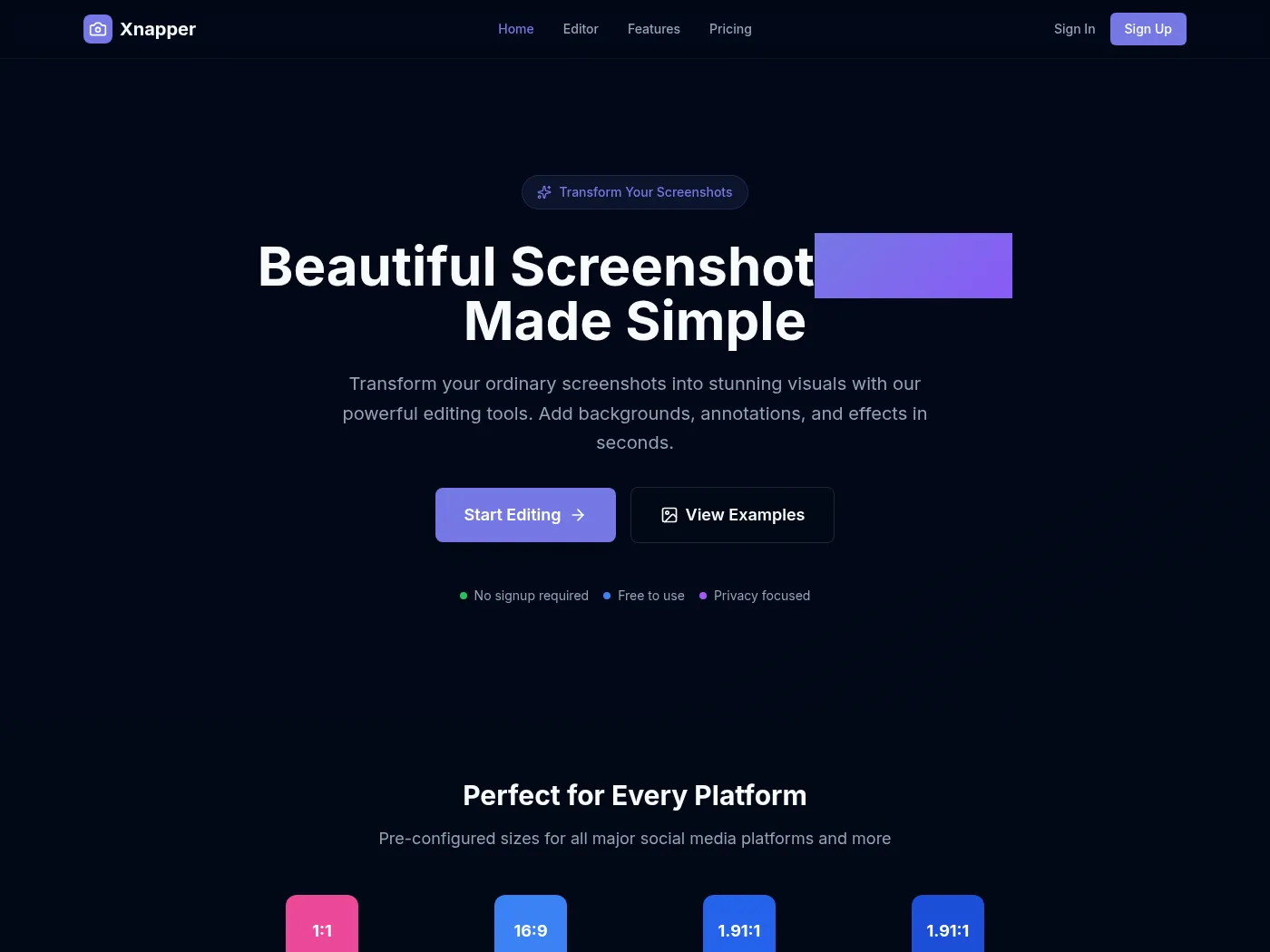 Xnapper Screenshot Beautifier Clone