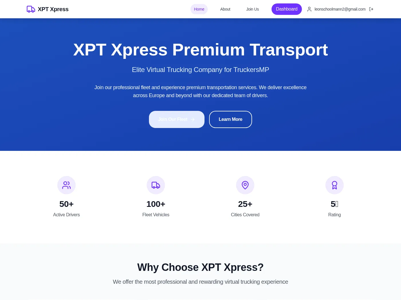 XPT Xpress Premium Transport VTC Website & Admin Dashboard