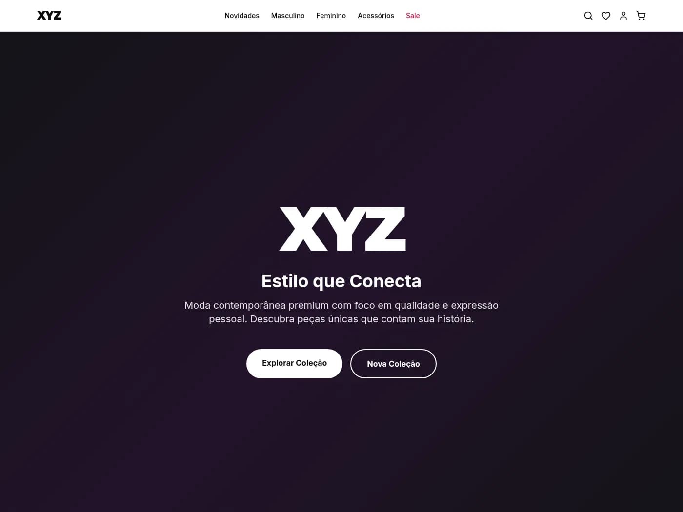 XYZ E-commerce – Premium Moda Urbana com Experiência de Compra de Alto Impacto
