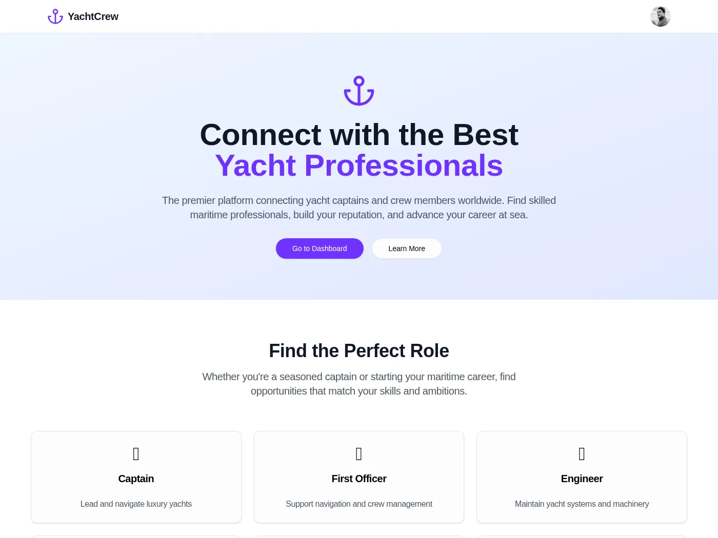 Yacht Crew Connection & Rating Platform