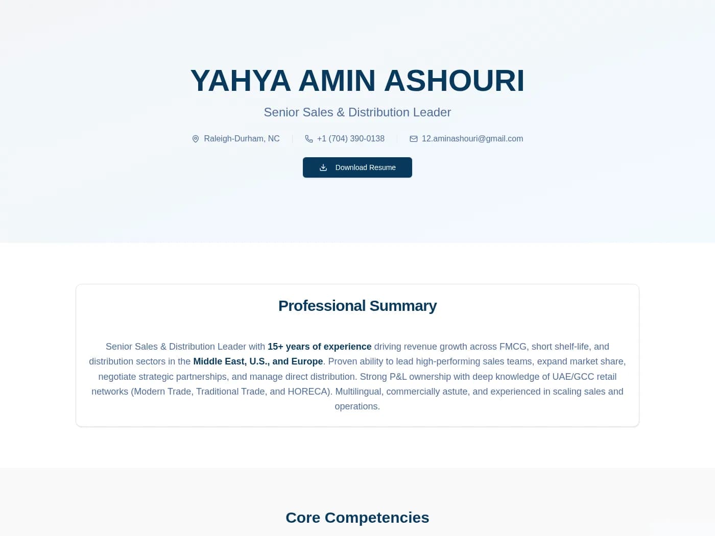 Yahya Amin Ashouri - Executive Portfolio & Achievements
