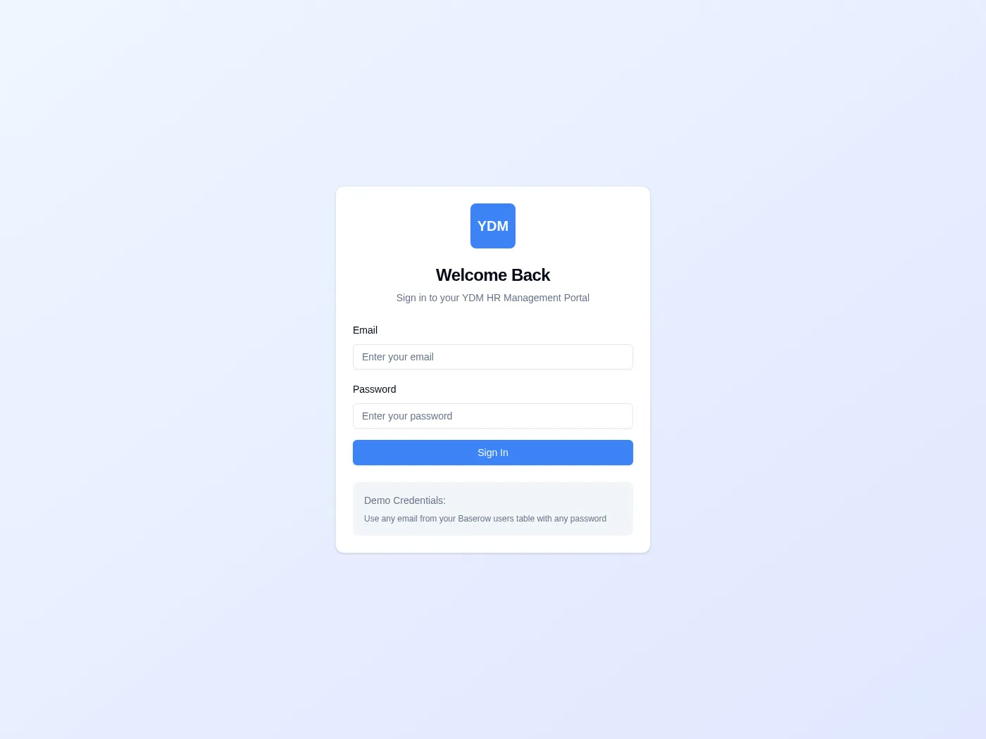 YDM HR Management Web Portal