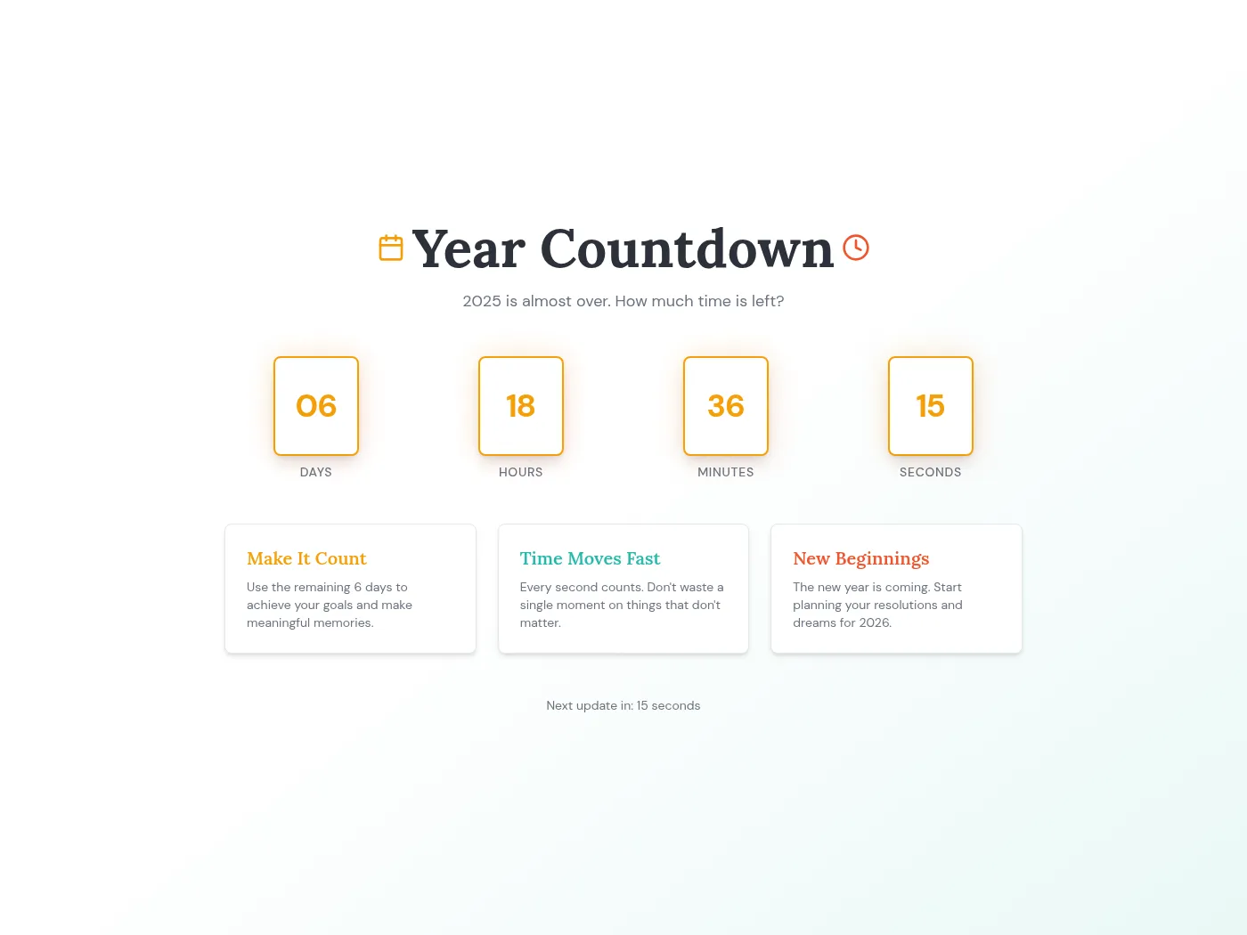 Year Countdown Widget