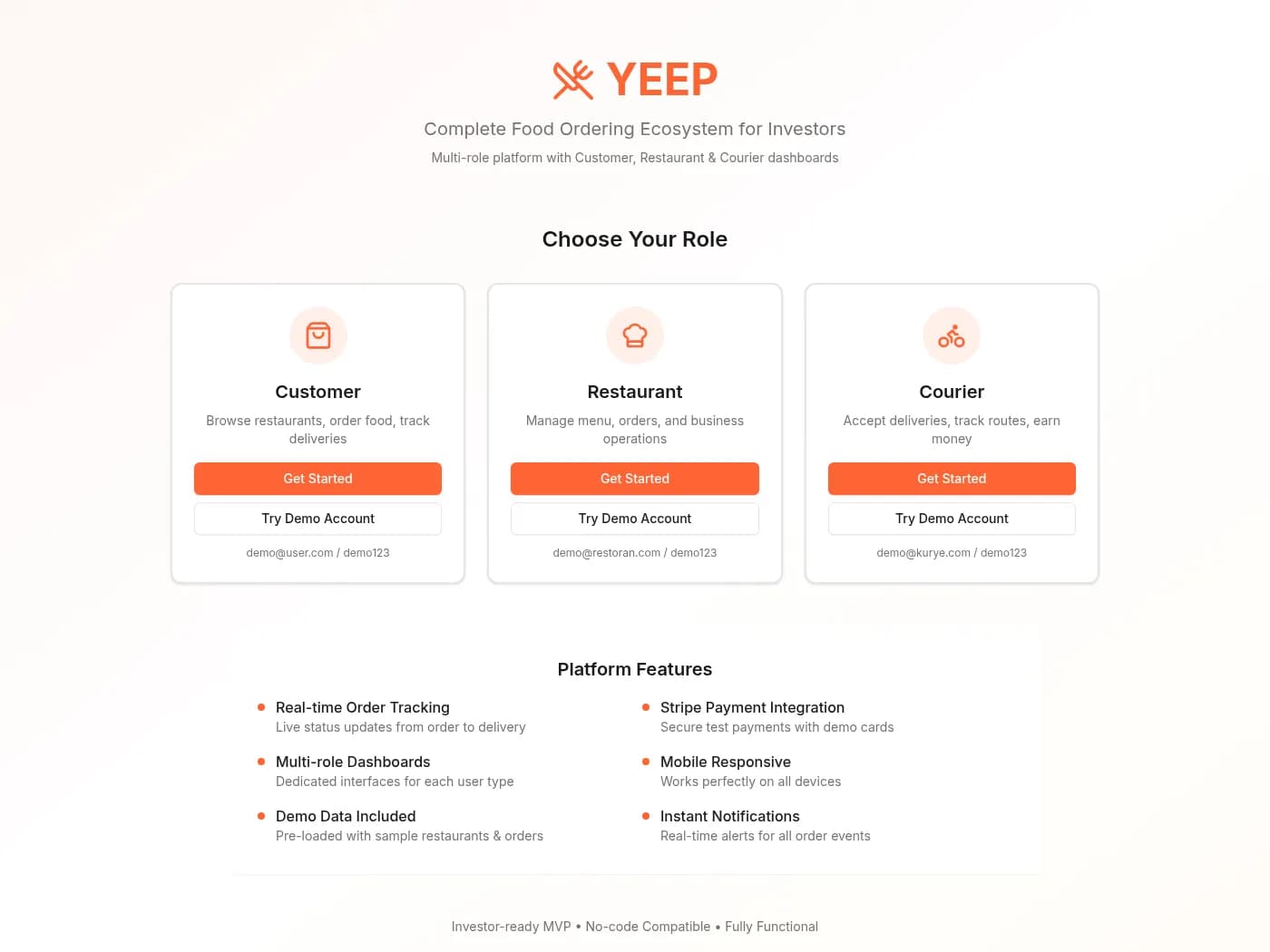 YEEP All-in-One Food Ordering Ecosystem