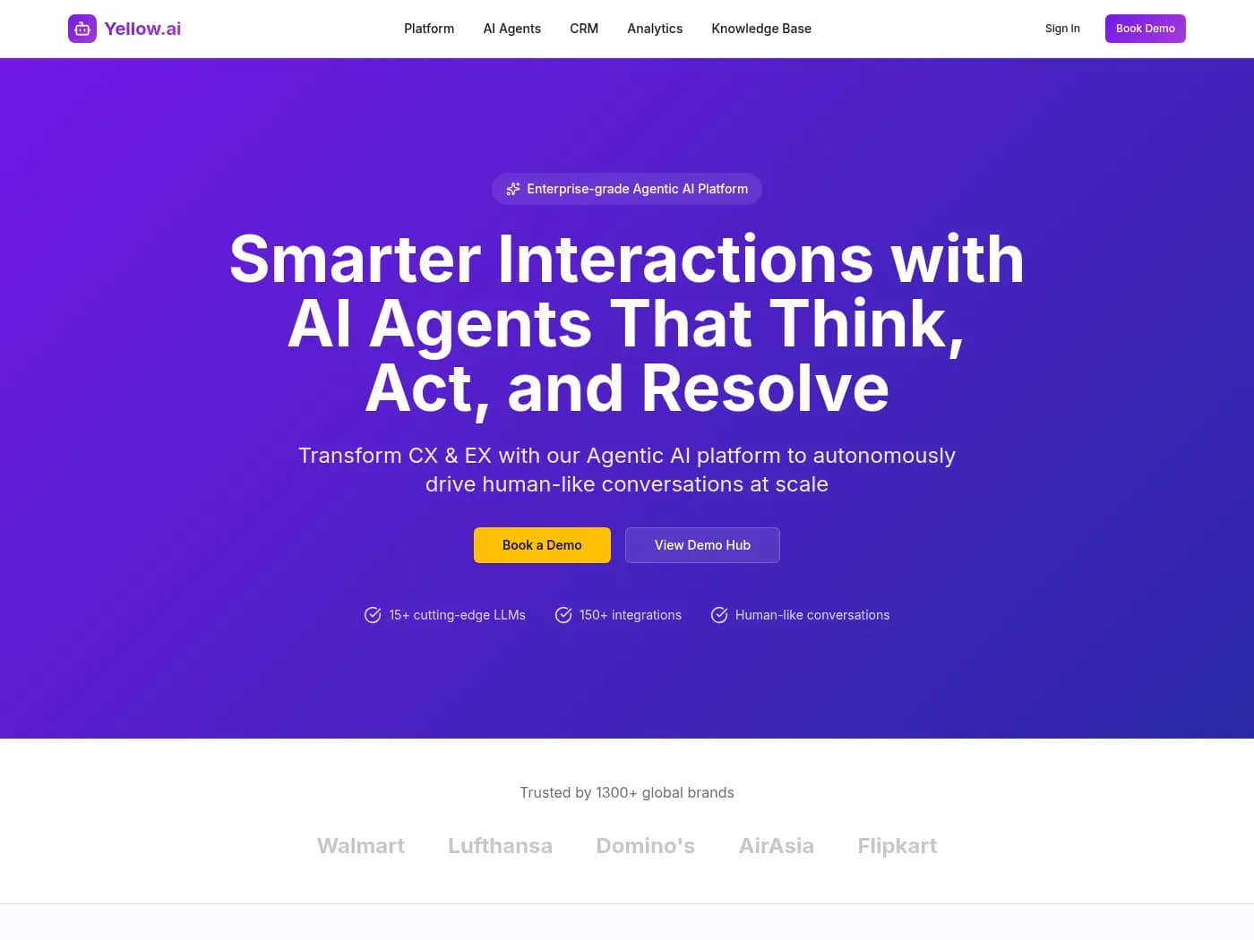 Yellow.ai Clone with Integrated CRM Features